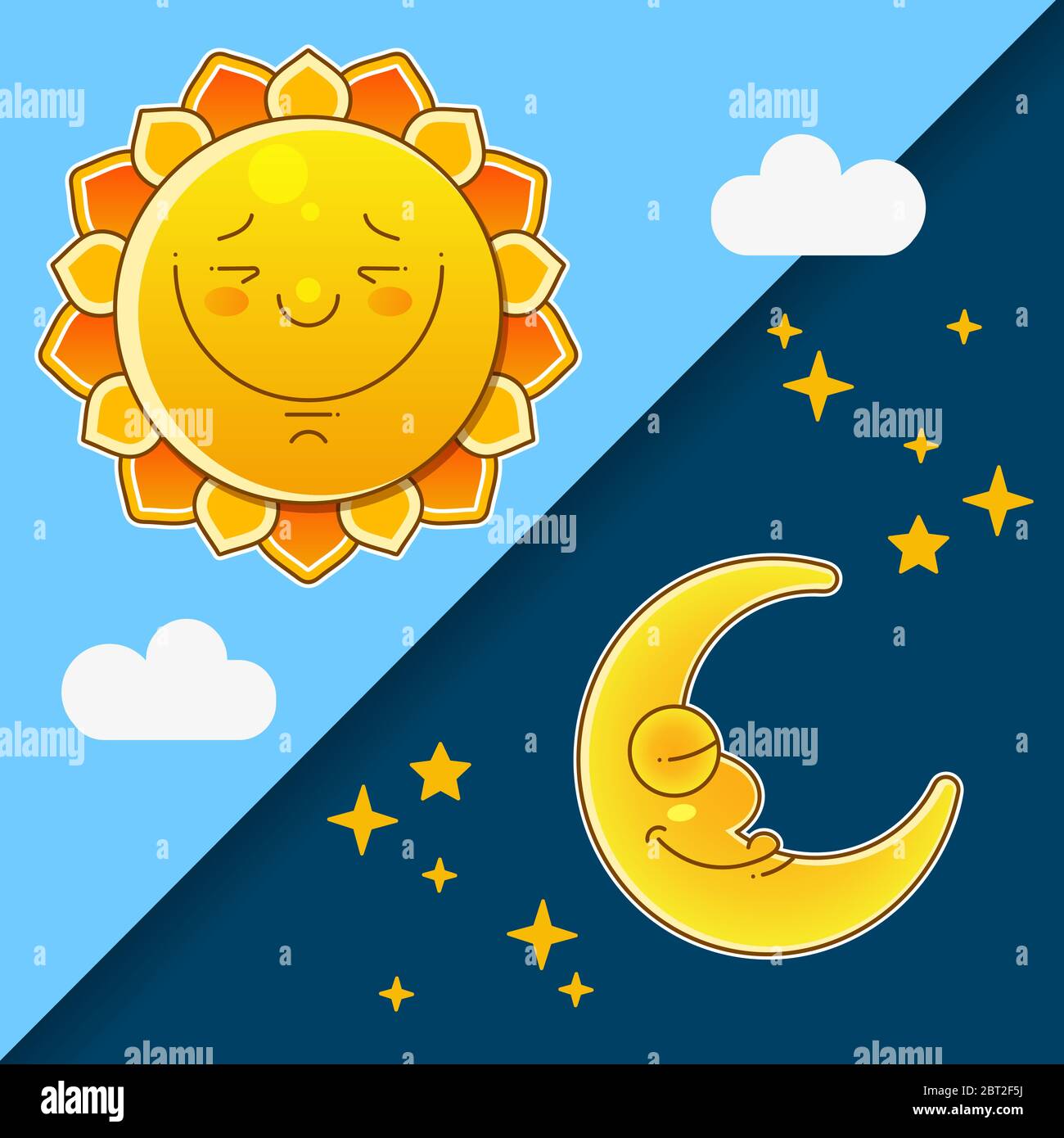 Day night split Stock Vector Images - Alamy