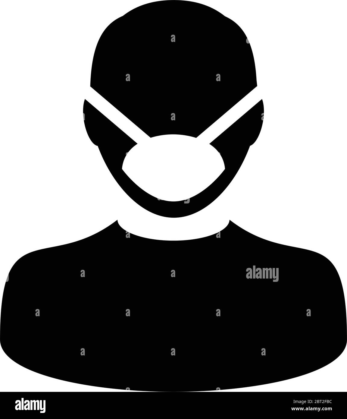 Virus mask icon vector for safety protection person profile male avatar ...