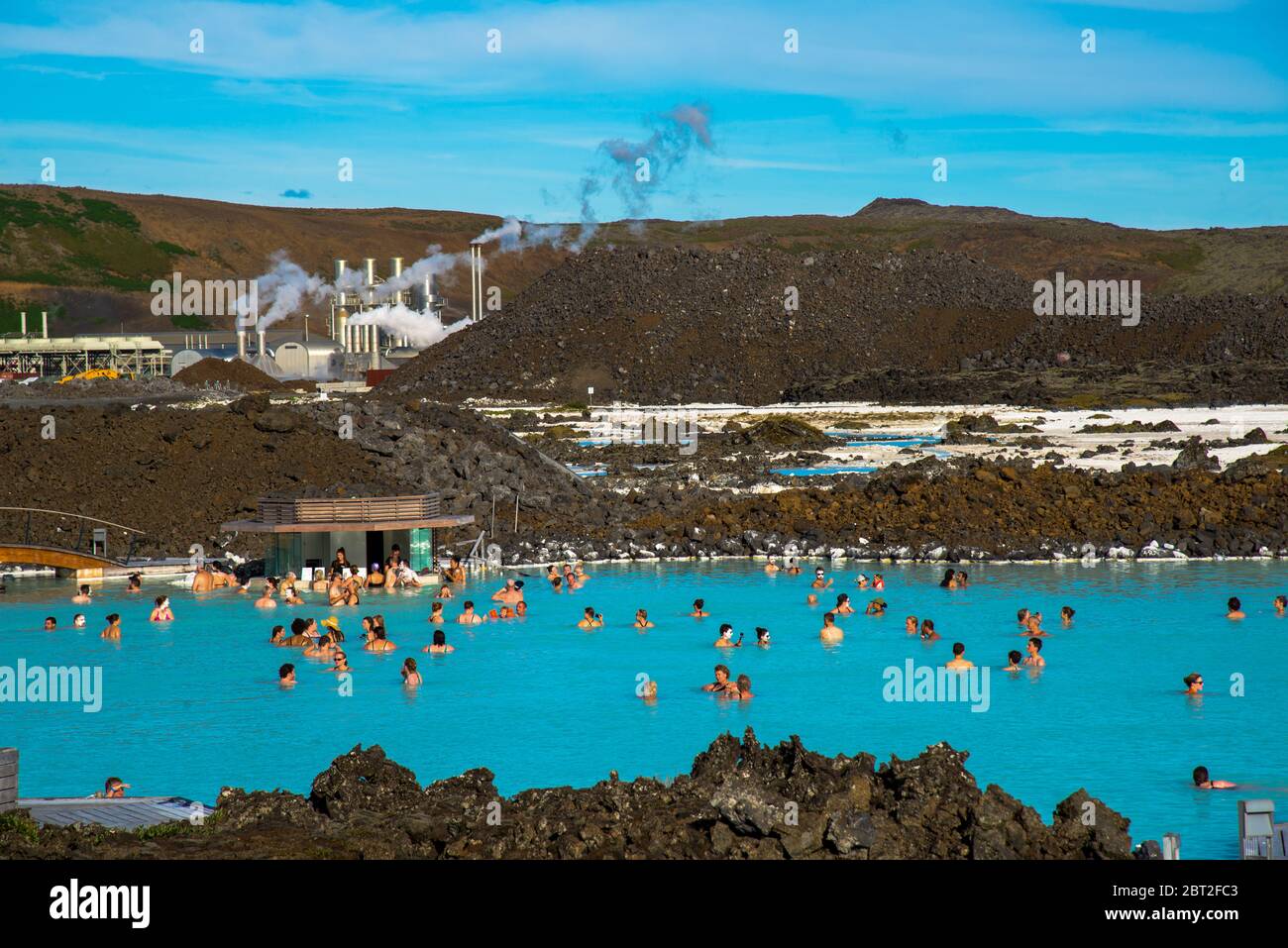 people at geothermal warm pool Blue Lagoon in Iceland Stock Photo - Alamy