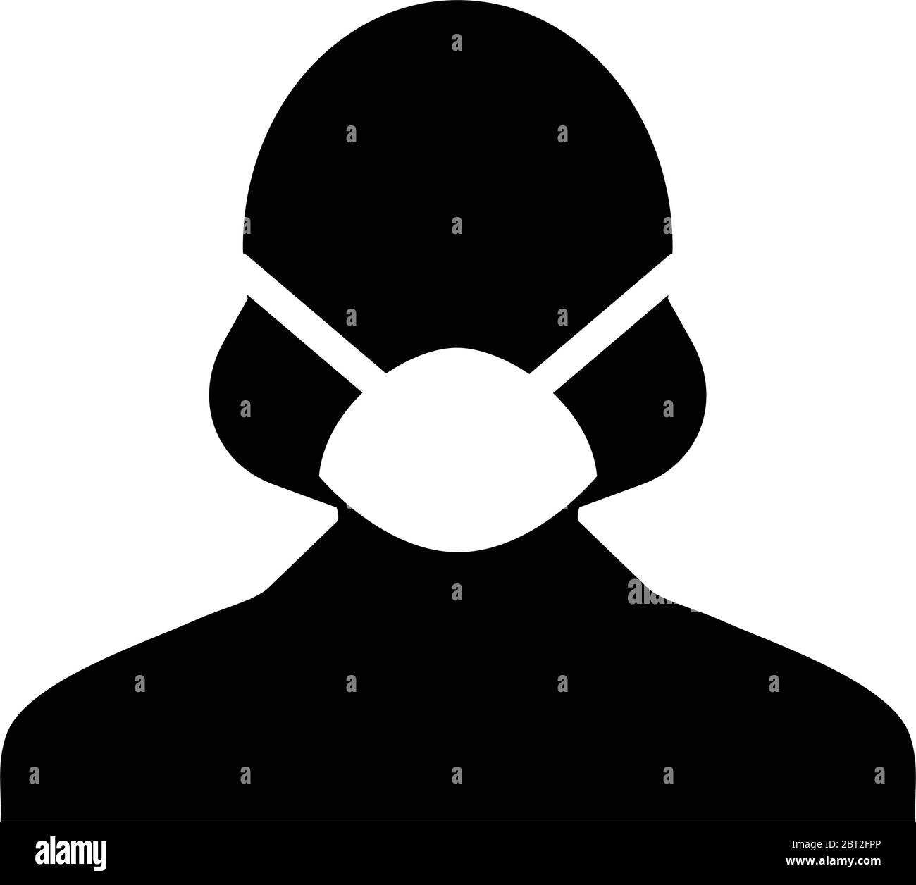 Mask icon vector for virus safety protection person profile female ...