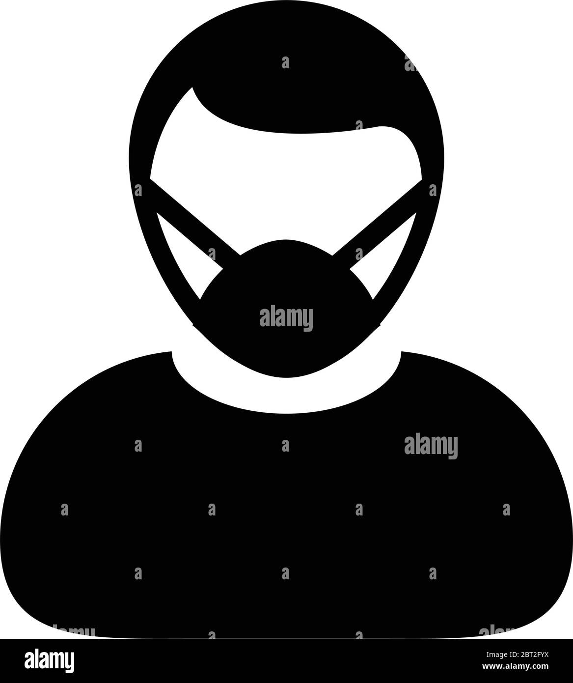 Gas mask icon vector for safety protection person profile male avatar ...