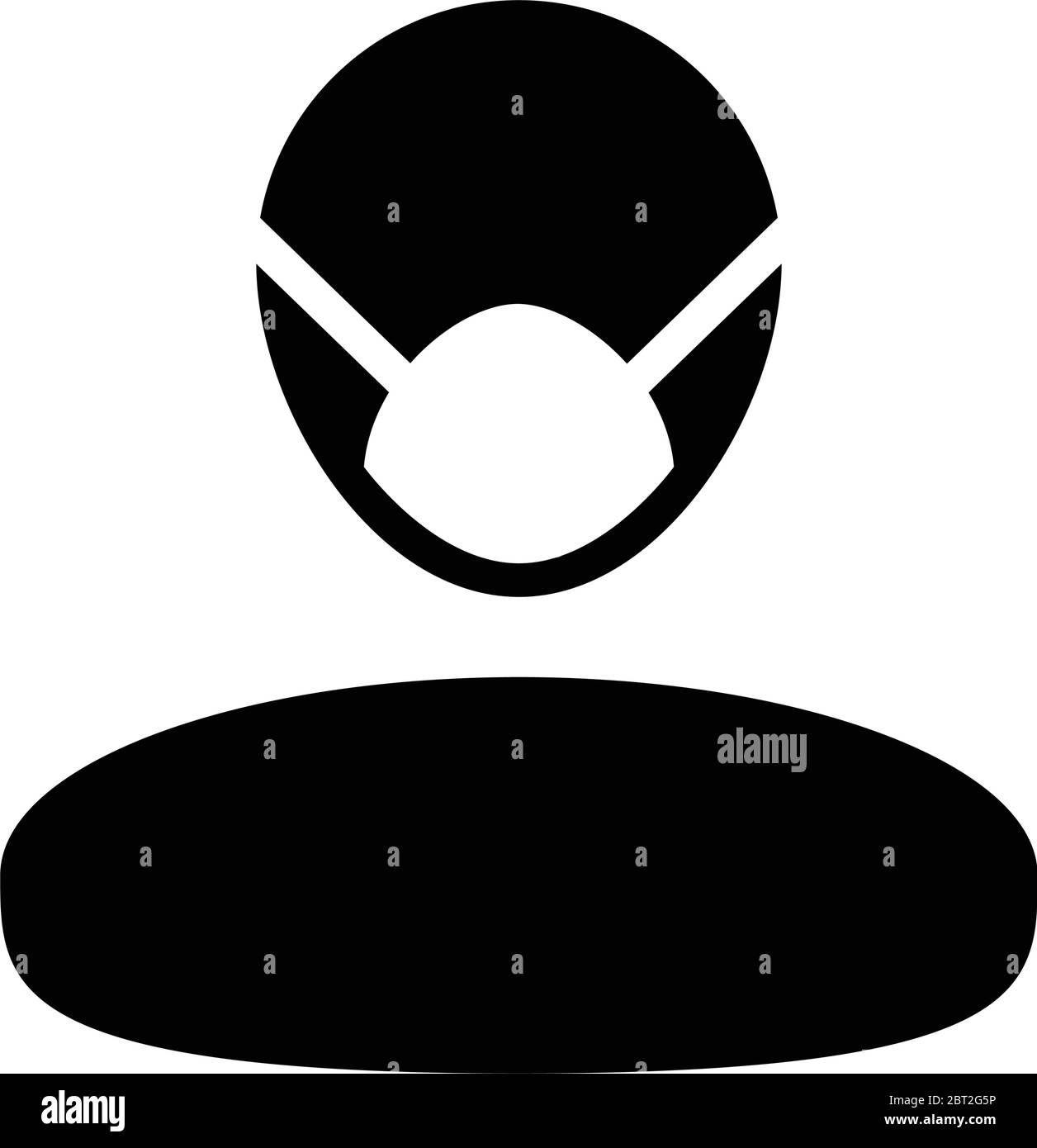 Flu virus mask icon vector for safety protection person profile male ...