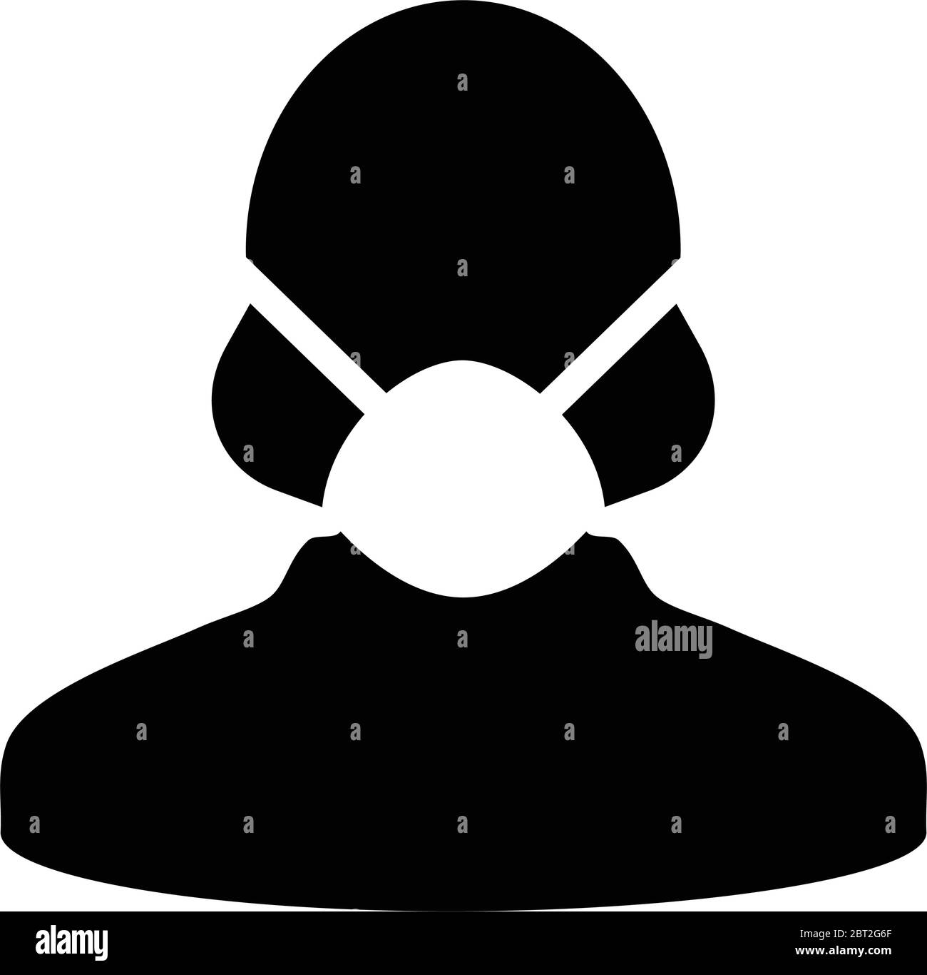 Virus mask icon vector person profile female avatar symbol for medical ...