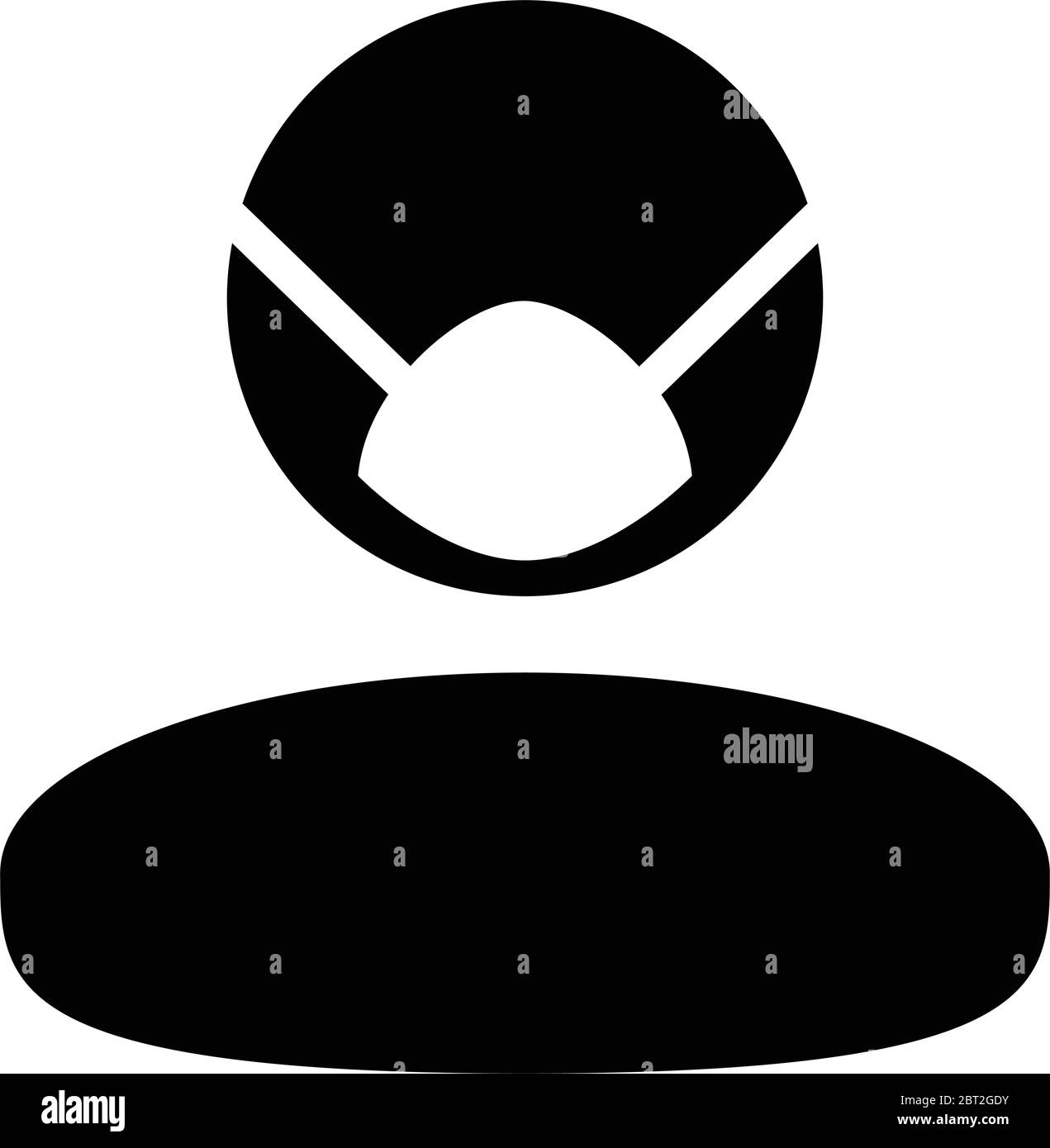 Dust mask icon vector for virus safety protection person profile male ...