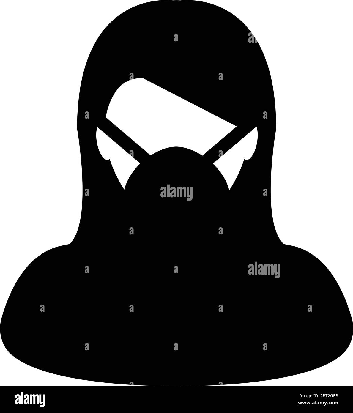 Wearing mask icon vector for virus safety protection person profile ...