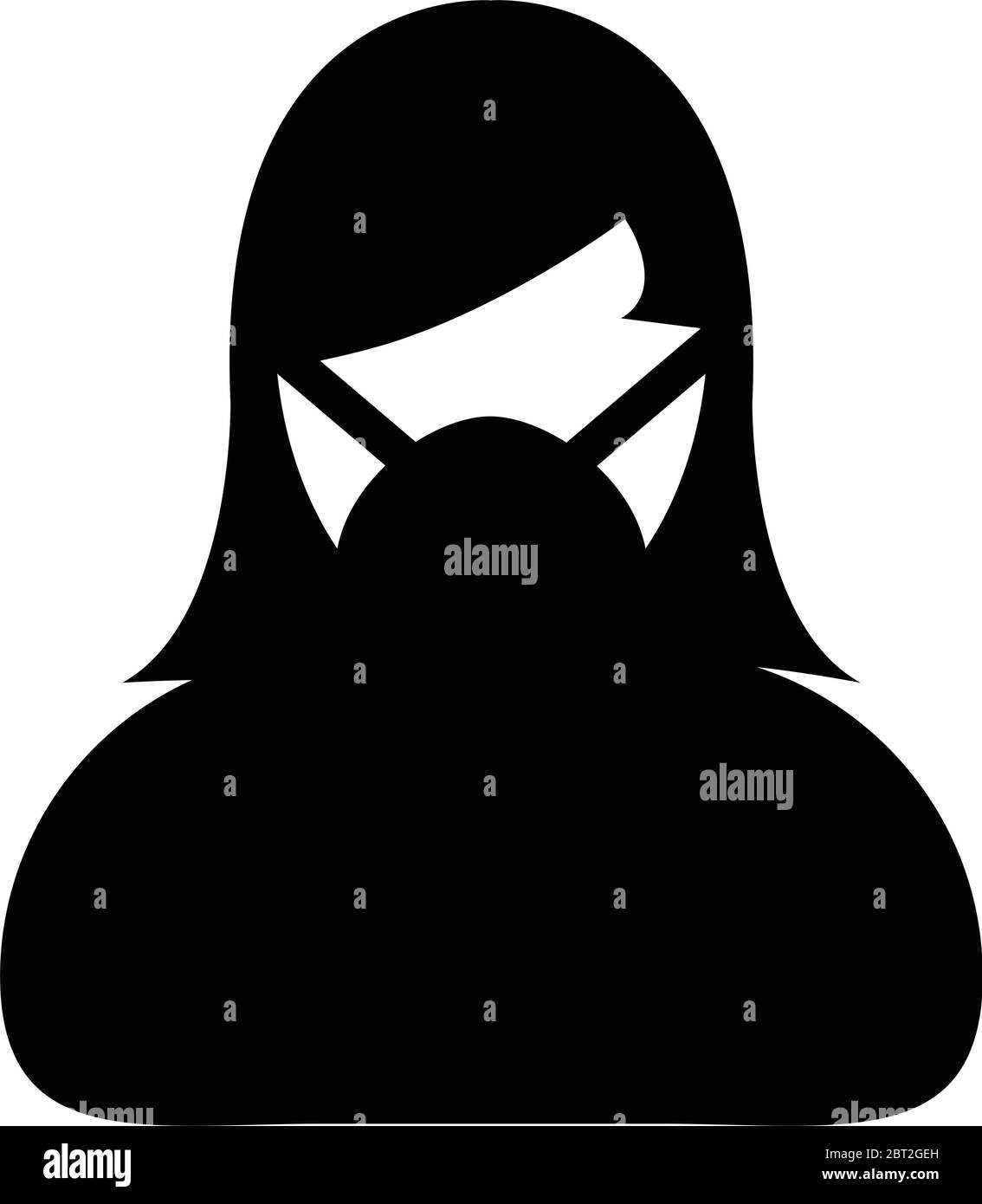 Virus mask icon vector for safety protection person profile female ...