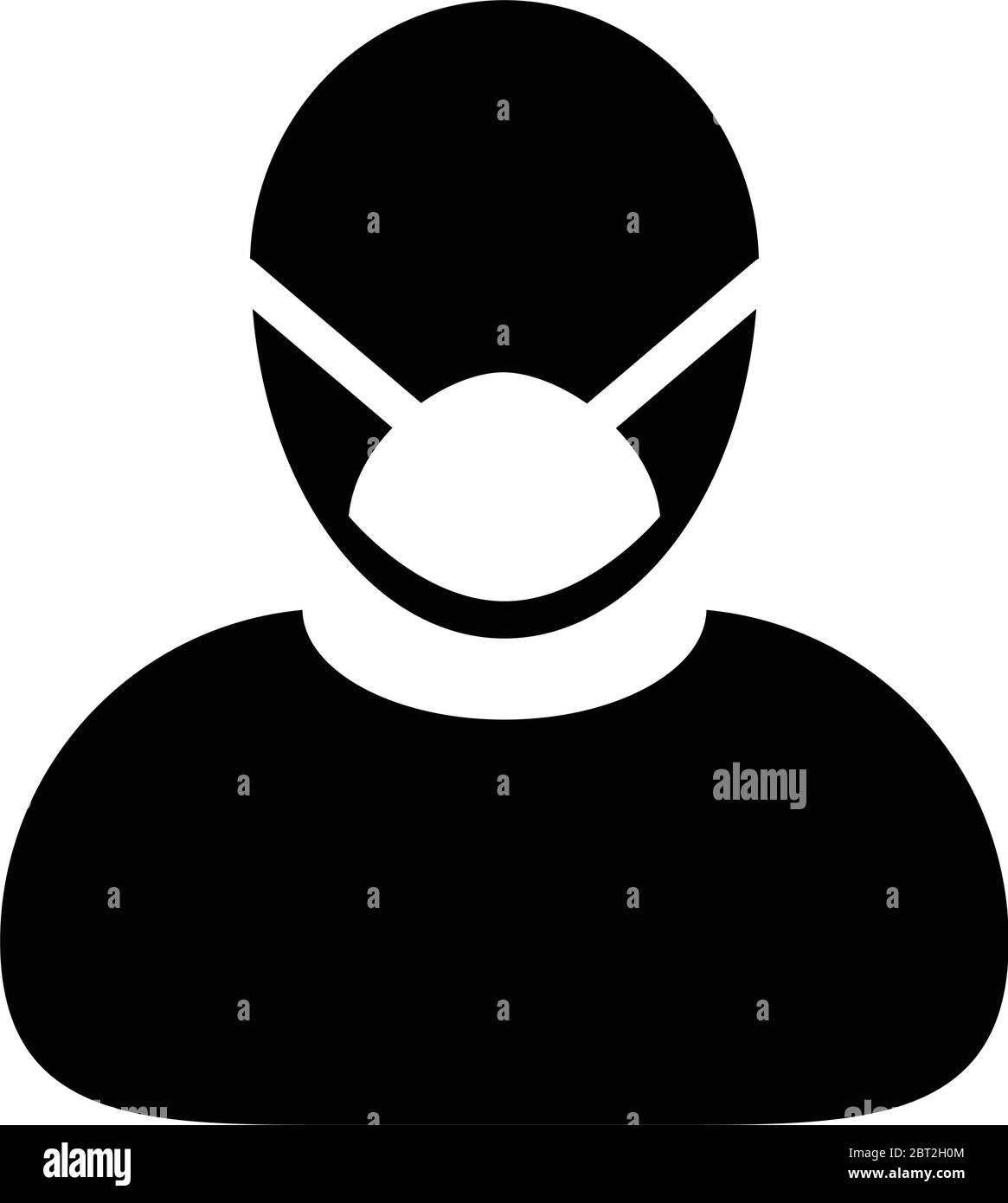 Safety mask icon vector for virus safety protection person profile male ...