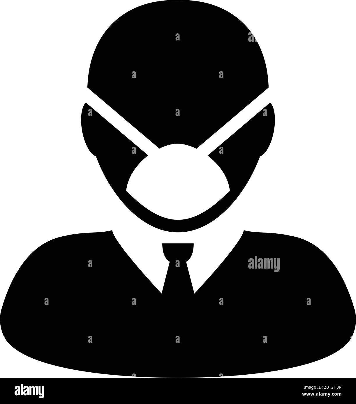 Wearing mask icon vector for virus safety protection person profile ...