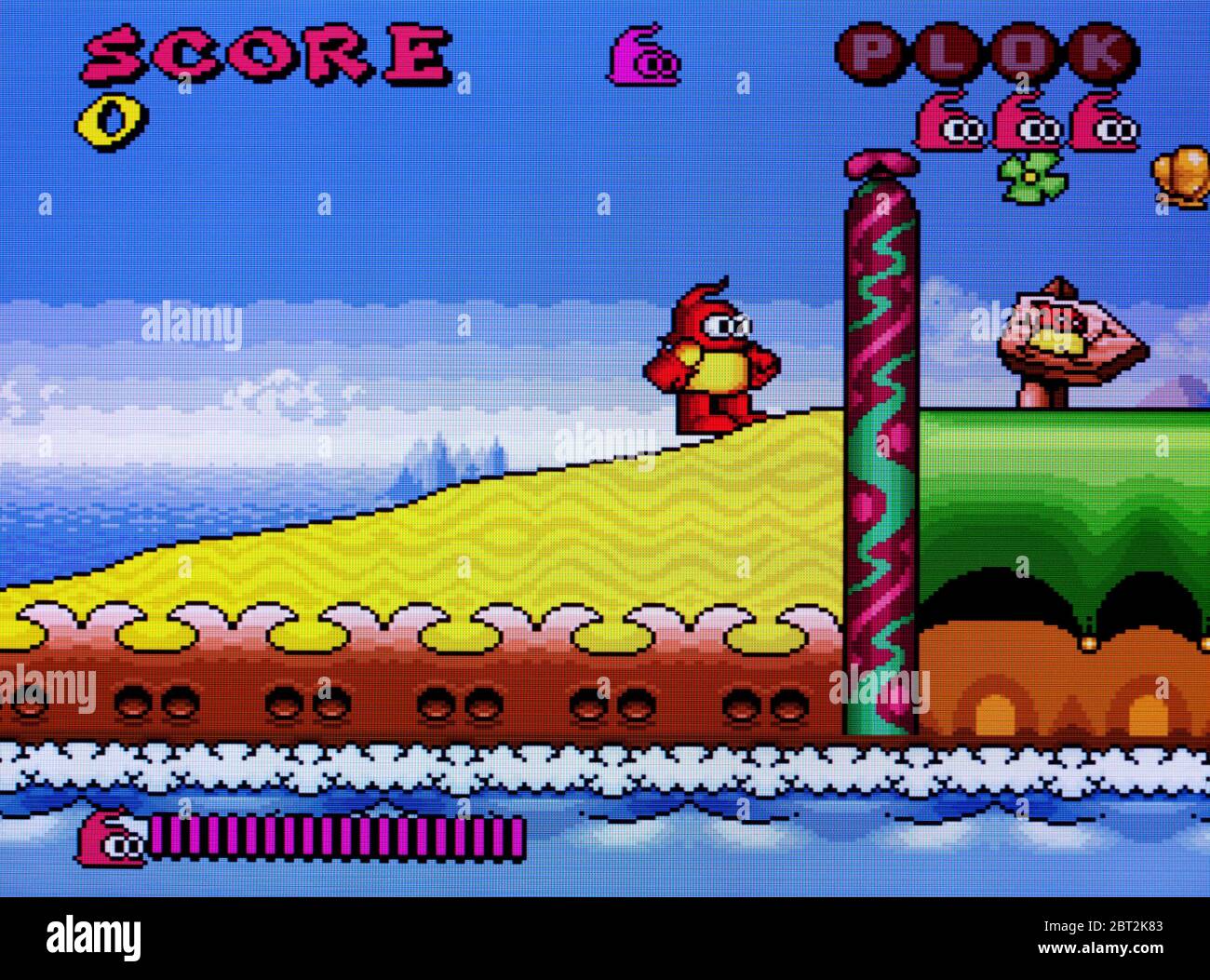 Plok! - SNES Super Nintendo - Editorial use only Stock Photo - Alamy