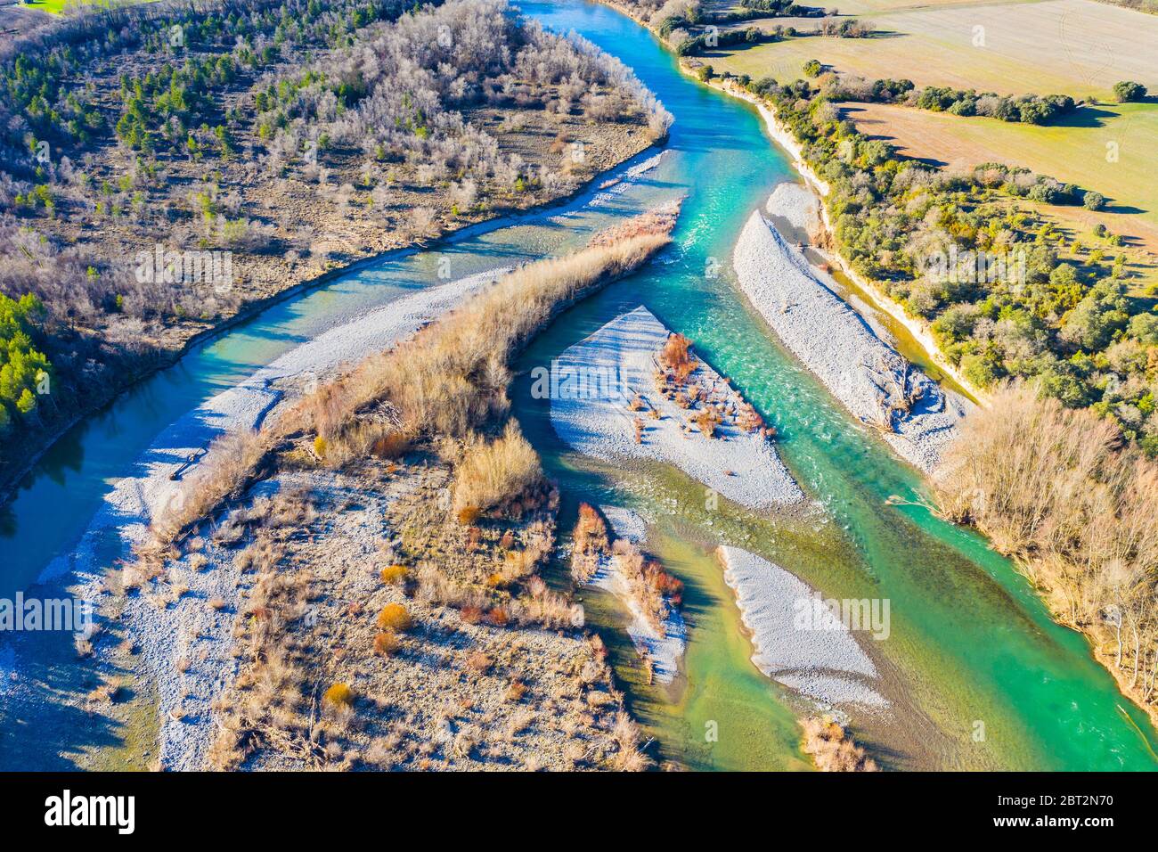 Riverbed in a natural landscape Stock Photo - Alamy
