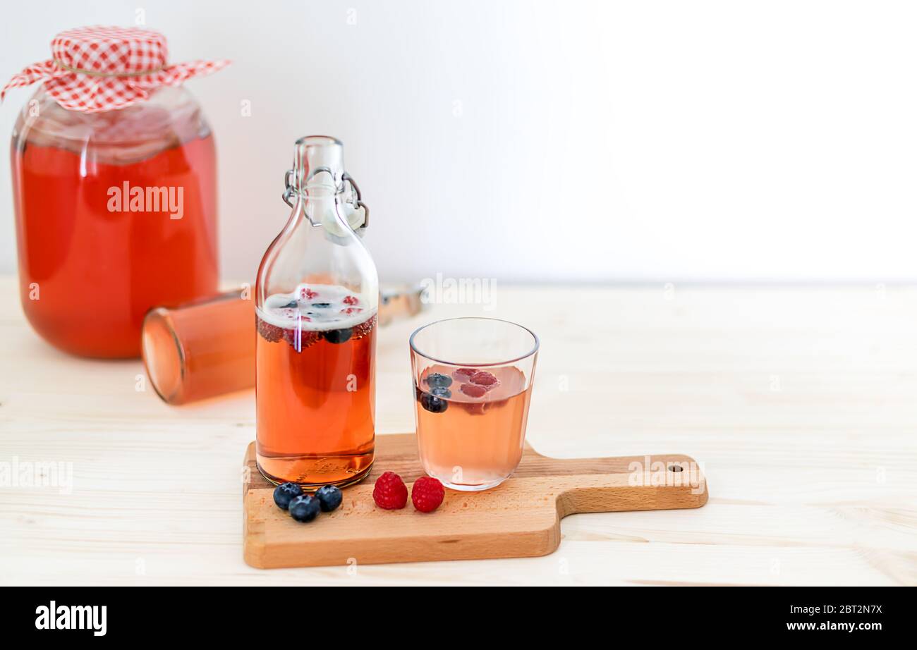 Kombucha tea slightly alcoholic, lightly effervescent drink Stock Photo ...