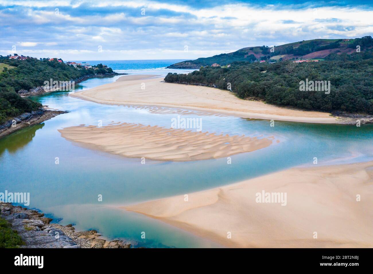 Sandy sediments in low tide in a river close to the sea Stock Photo - Alamy