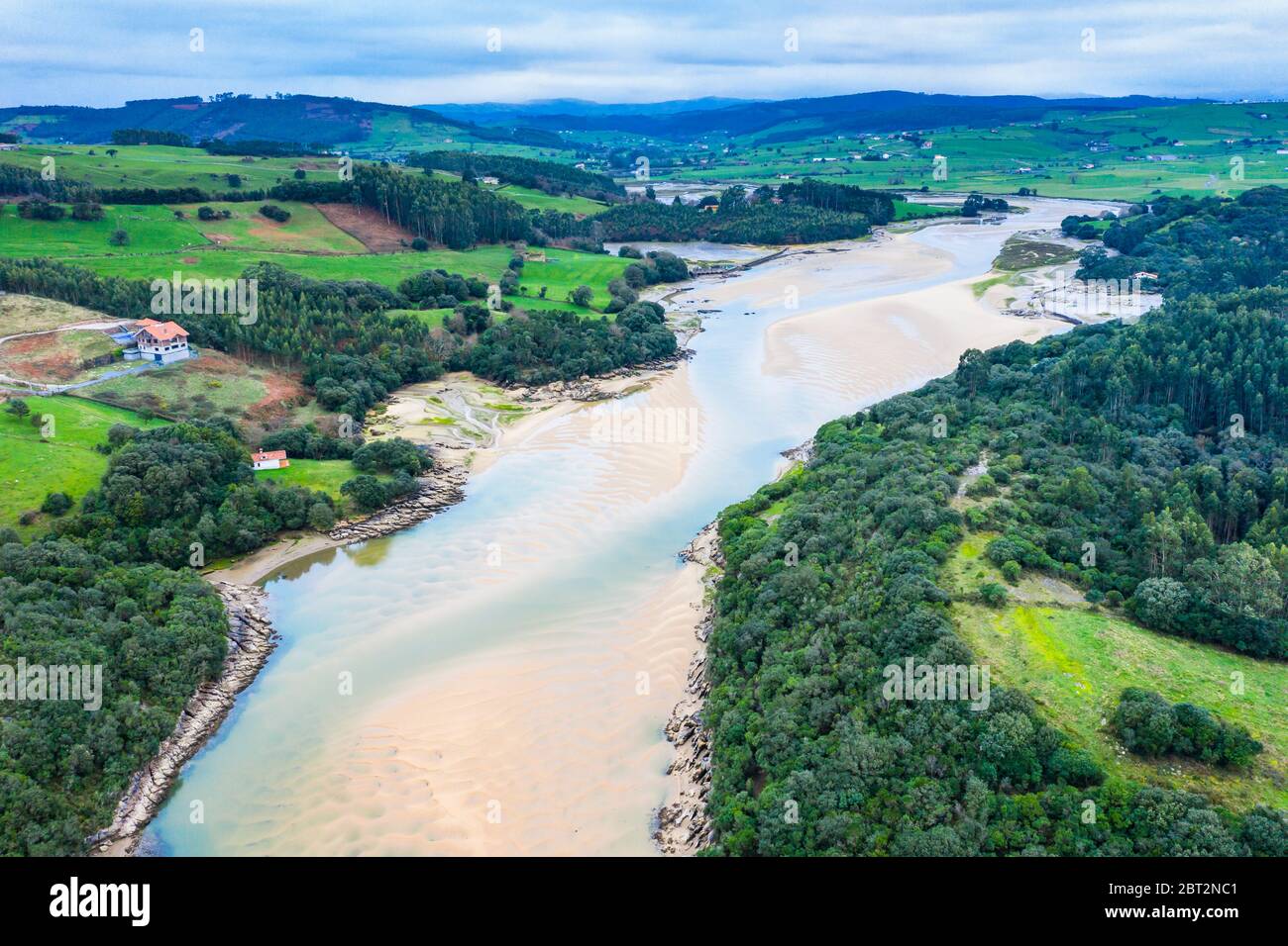 Sandy sediments in low tide in a river close to the sea Stock Photo - Alamy