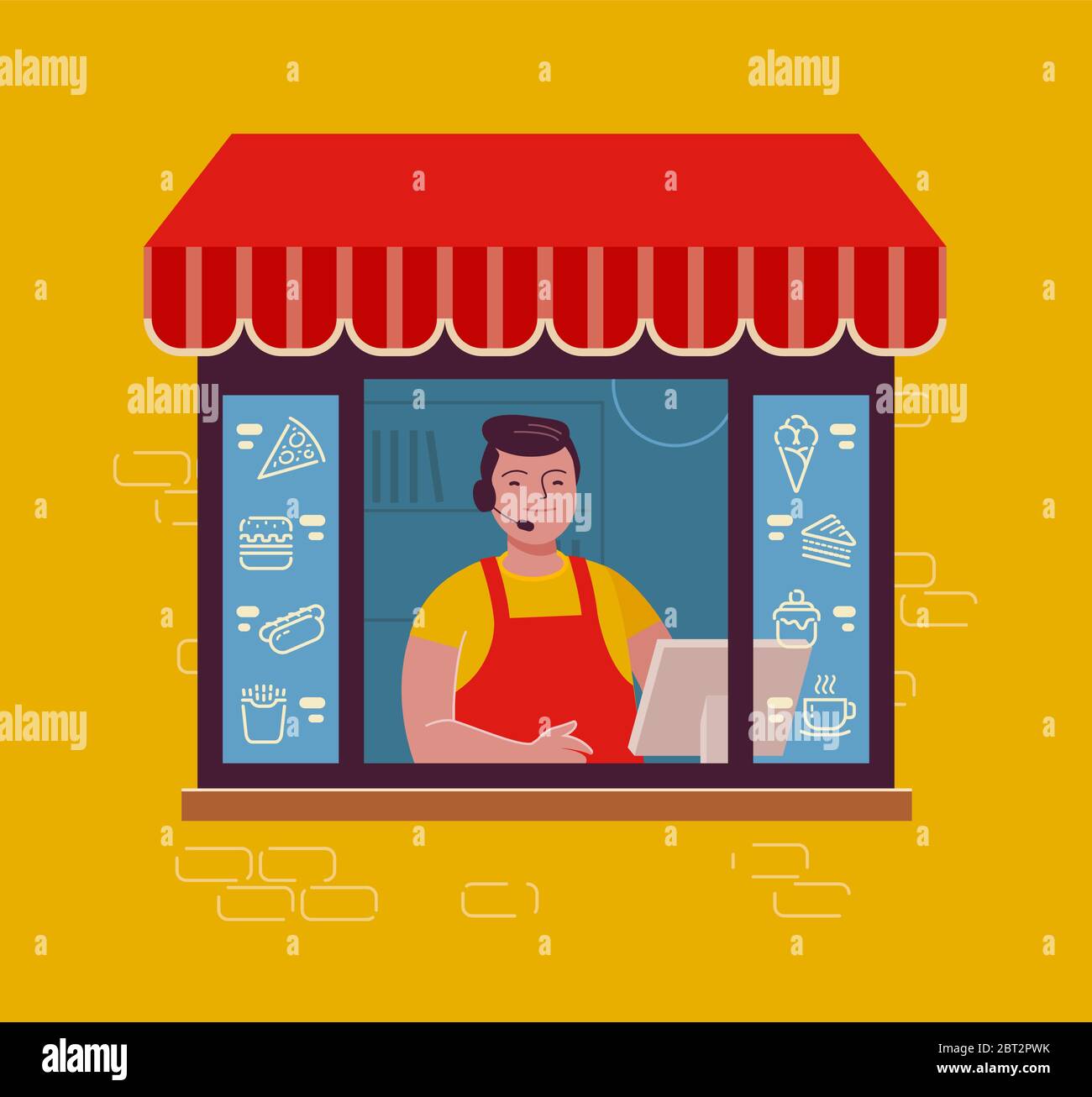 Takeaway food. Restaurant, eatery menu vector illustration Stock Vector ...