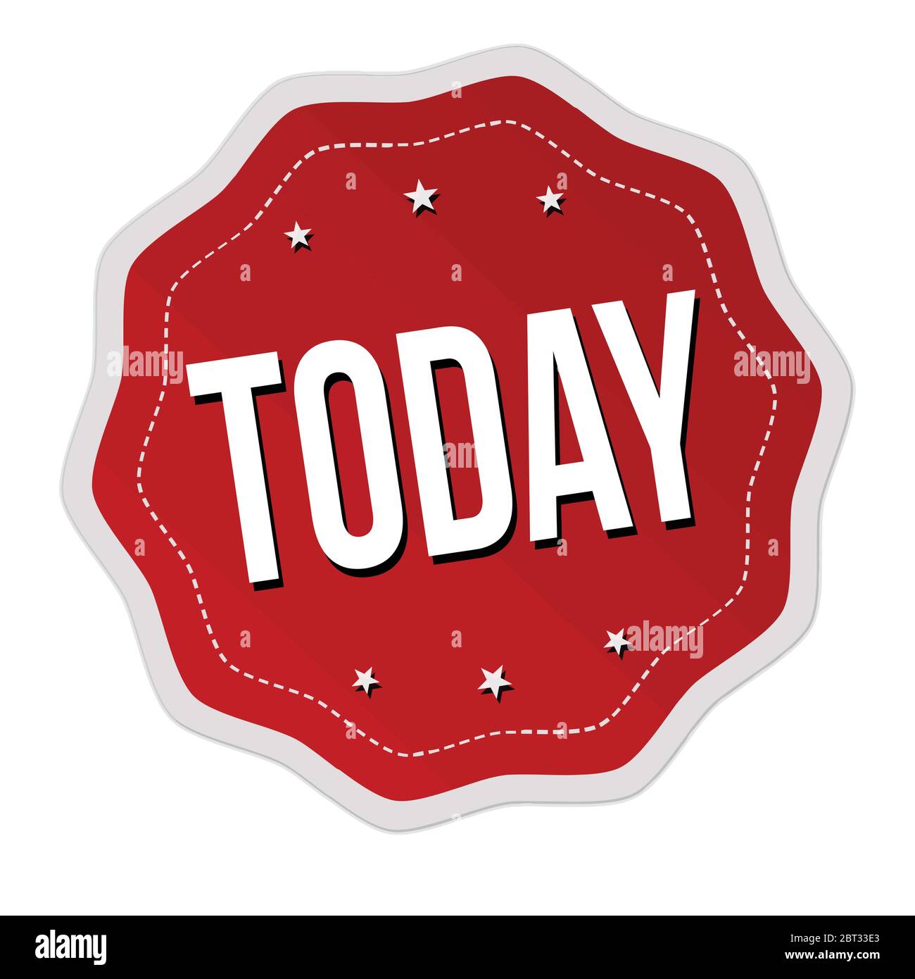 Today label or sticker on white background, vector illustration Stock ...