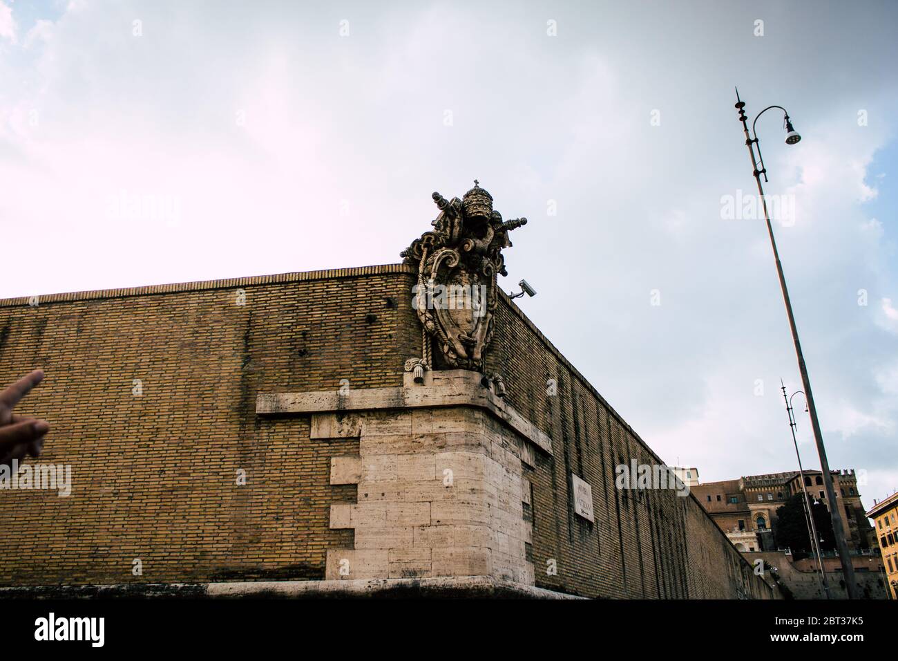 Vatican City, Italy October 18, 2019 View of exterior wall of Vatican ...