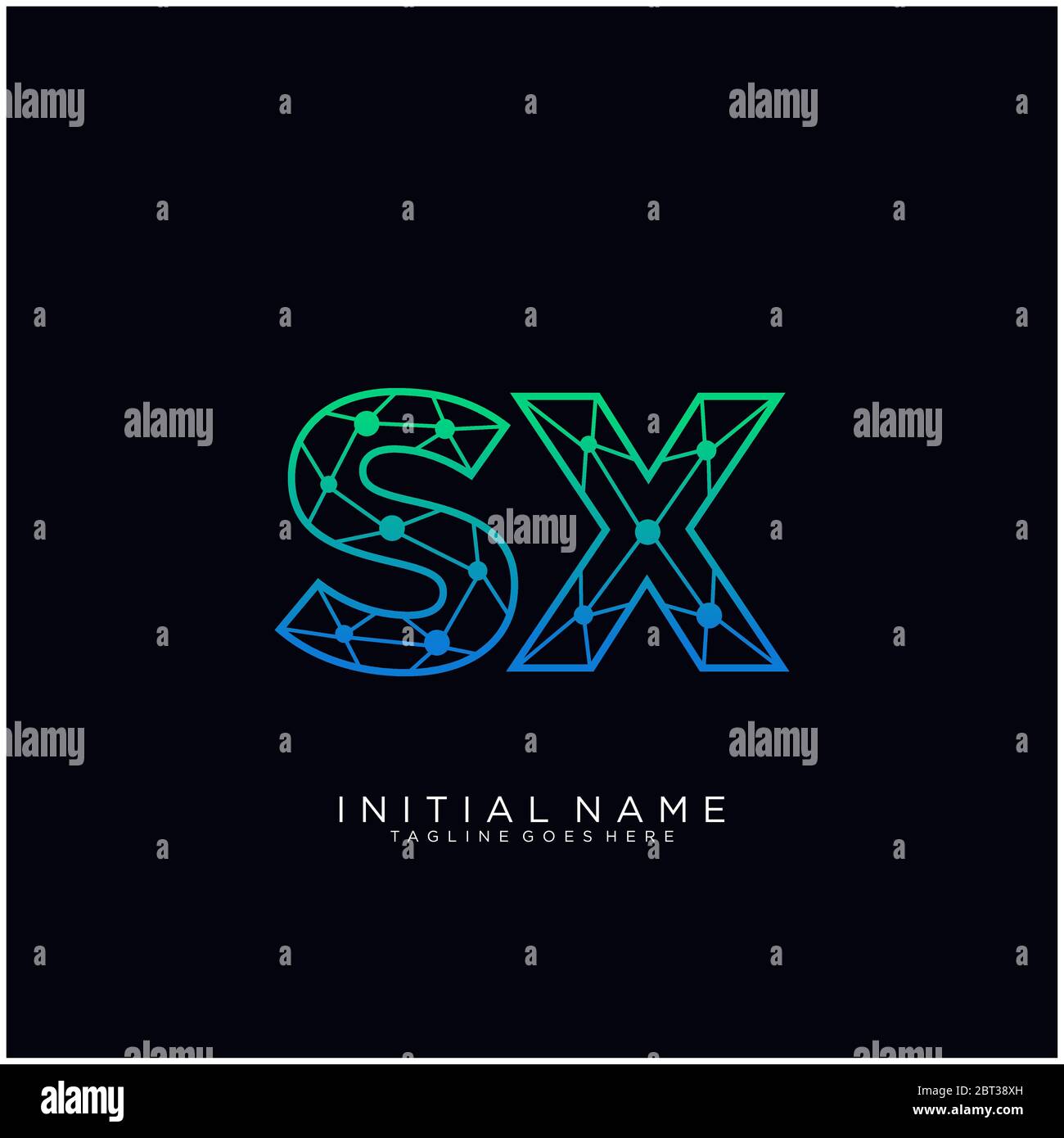 Initial Letter SX abstract line art logo template Stock Vector Image ...