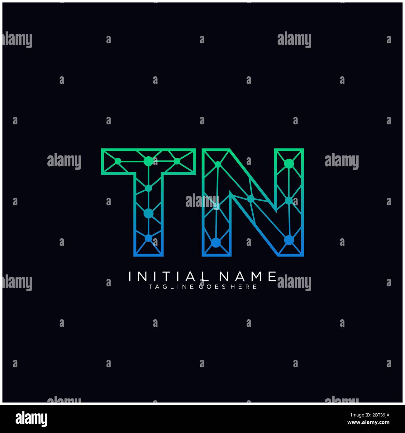 Initial Letter TN abstract line art logo template Stock Vector Image ...