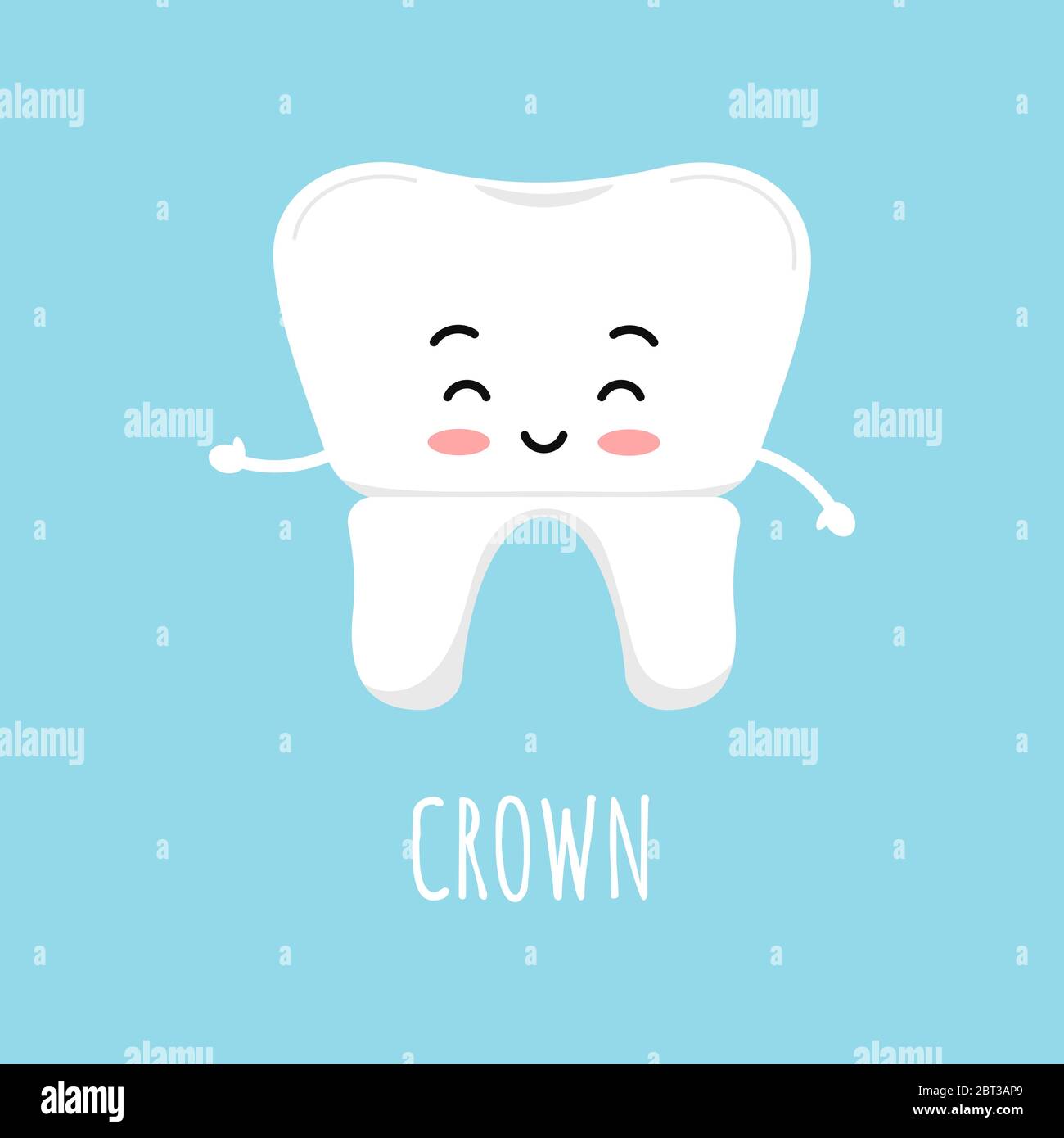Cute tooth with dental crown emoji character Stock Vector Image & Art ...