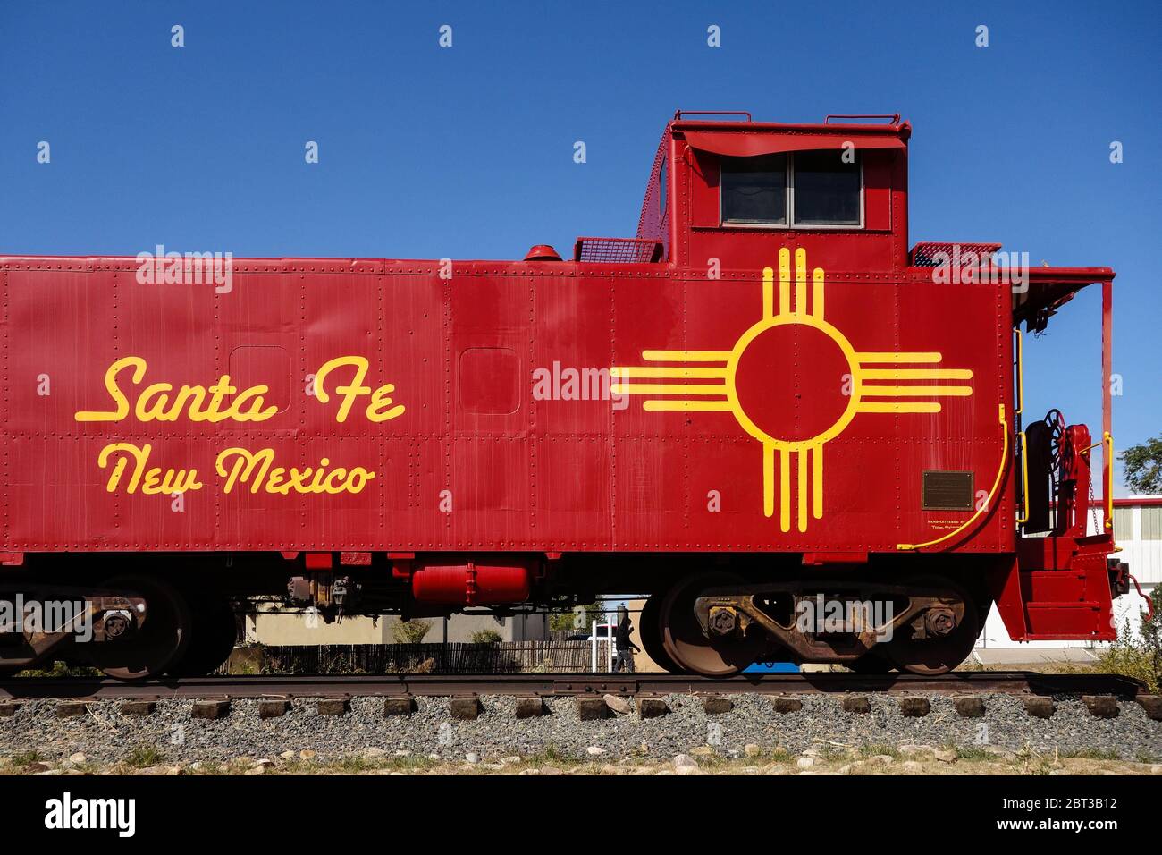 Red Santa Fe Locomotive on display in Santa Fe, NM Stock Photo - Alamy
