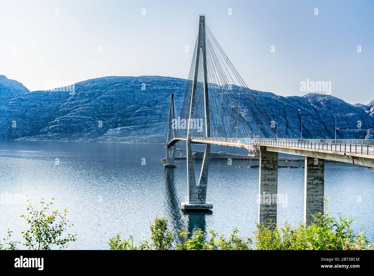 Dramatic sideview photo of Helgelandsbrua (norwegian) or Helgeland ...