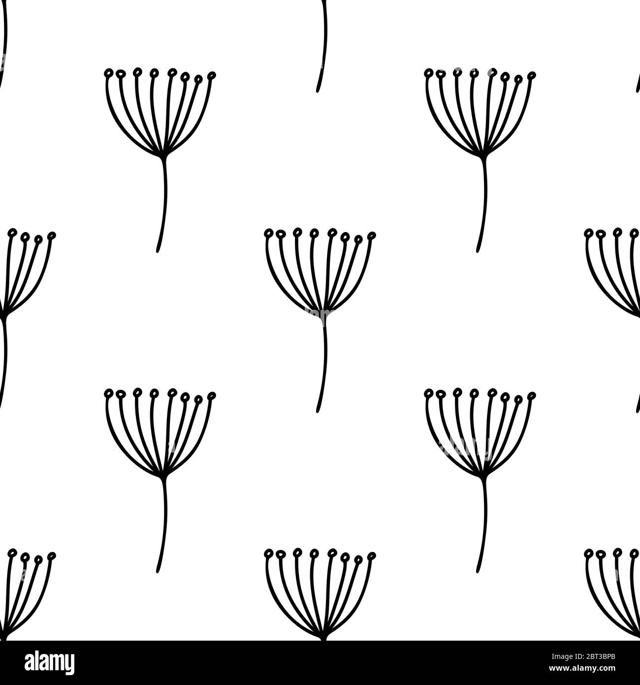 Floral Seamless Pattern Isolated On White Background Vector Stock