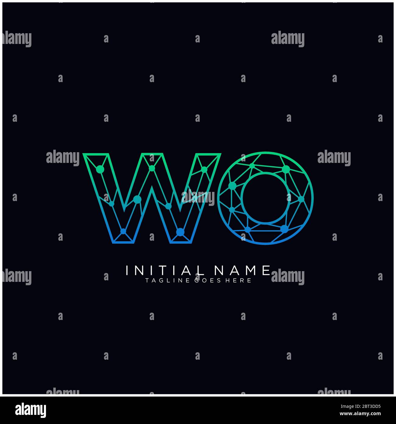 Initial wo icon vector vectors hi-res stock photography and images - Alamy