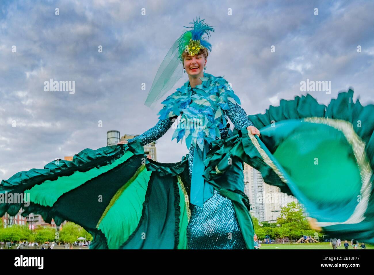 Stilt artist, performer, Gathering Festival, Summer Solstice ...