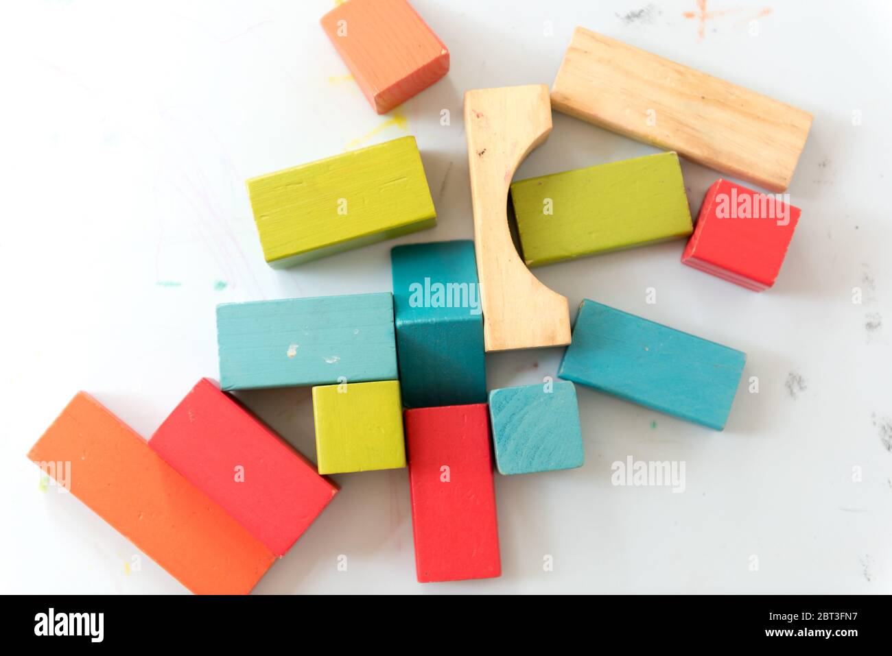 Children playing with building blocks hi-res stock photography and ...