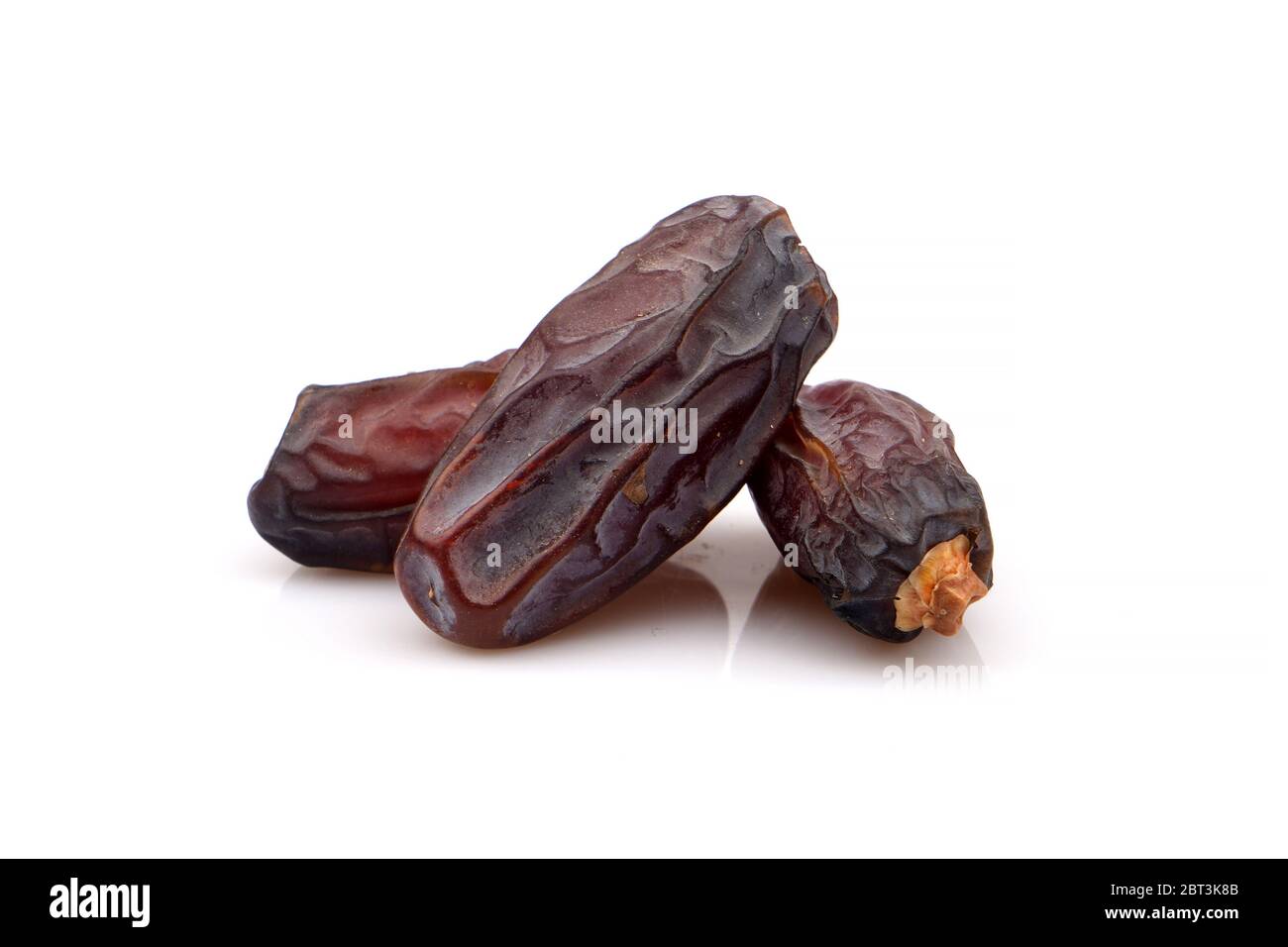Organic Dried Kabkab dates close-up Isolated over white background ...