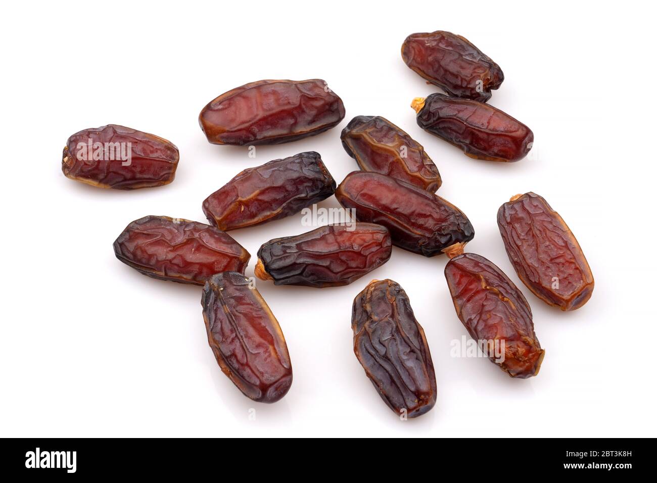 Organic and Fresh Medjool dried Dates, close-up, isolated on white ...