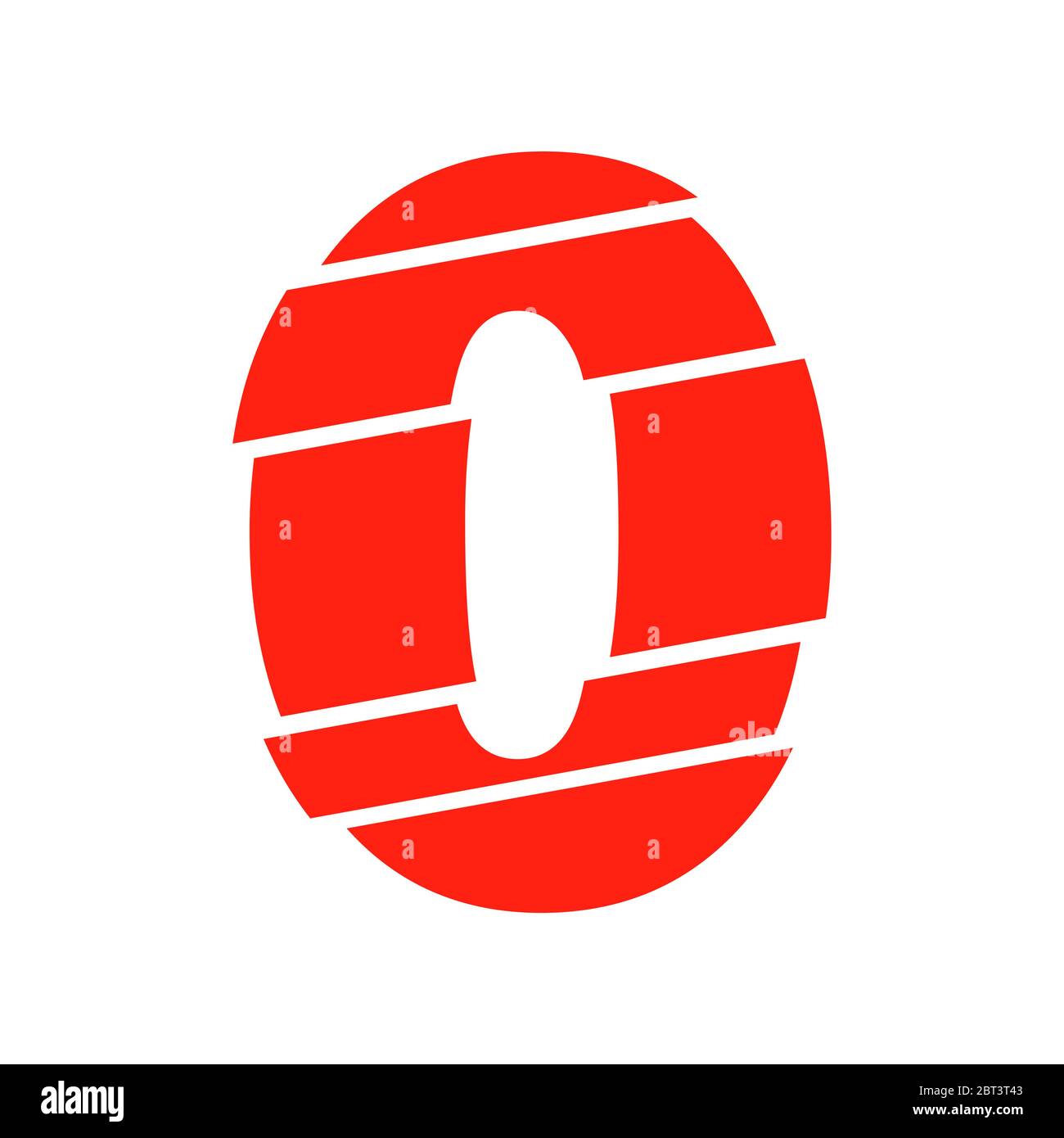 Modern Red 0 Number Design Vector Illustration. Numeral Vector Trendy ...