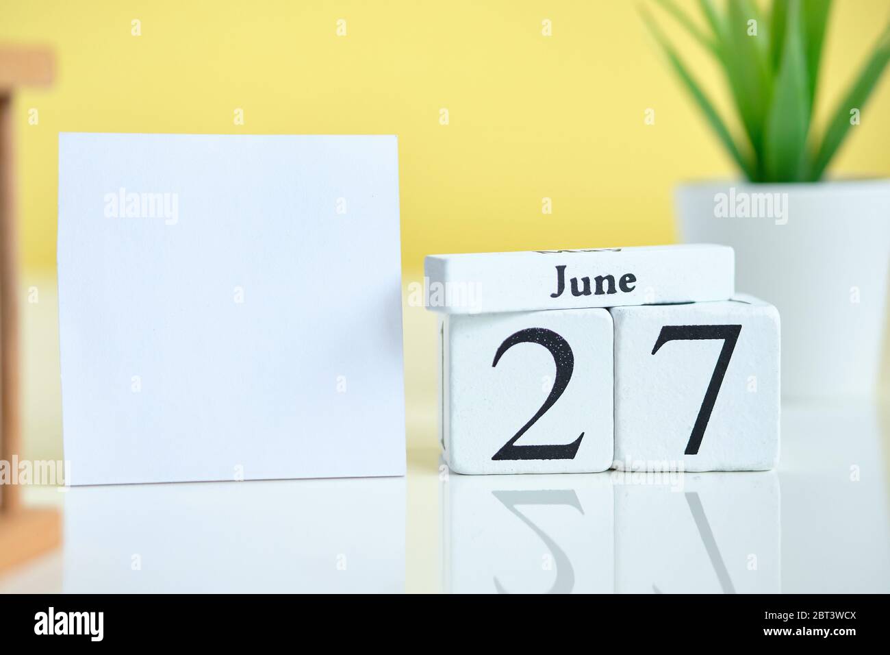 27 twenty seventh day june Month Calendar Concept on Wooden Blocks ...