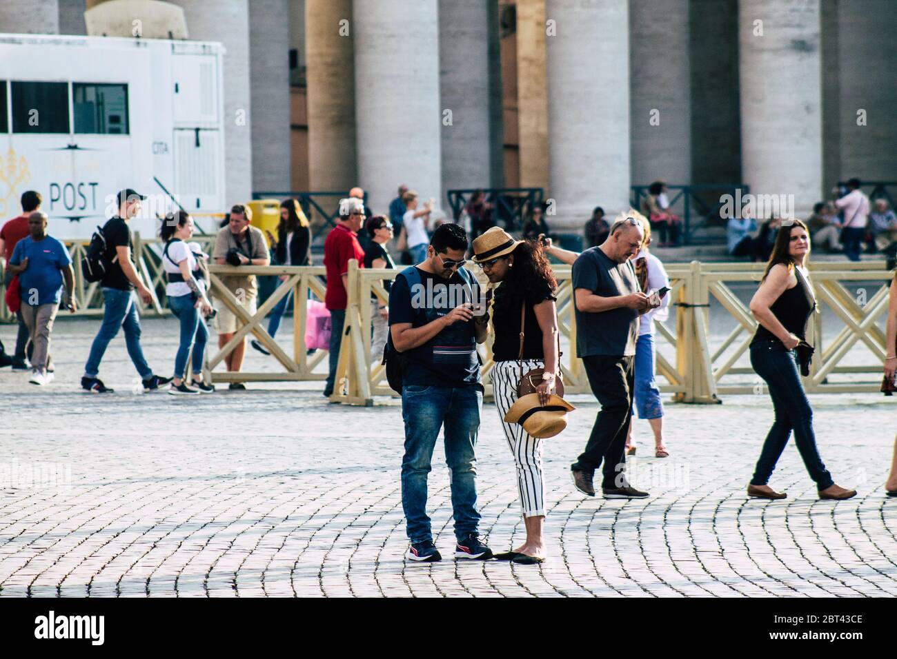 Vatican City Italy October 18, 2019 View of unknown people visiting St ...
