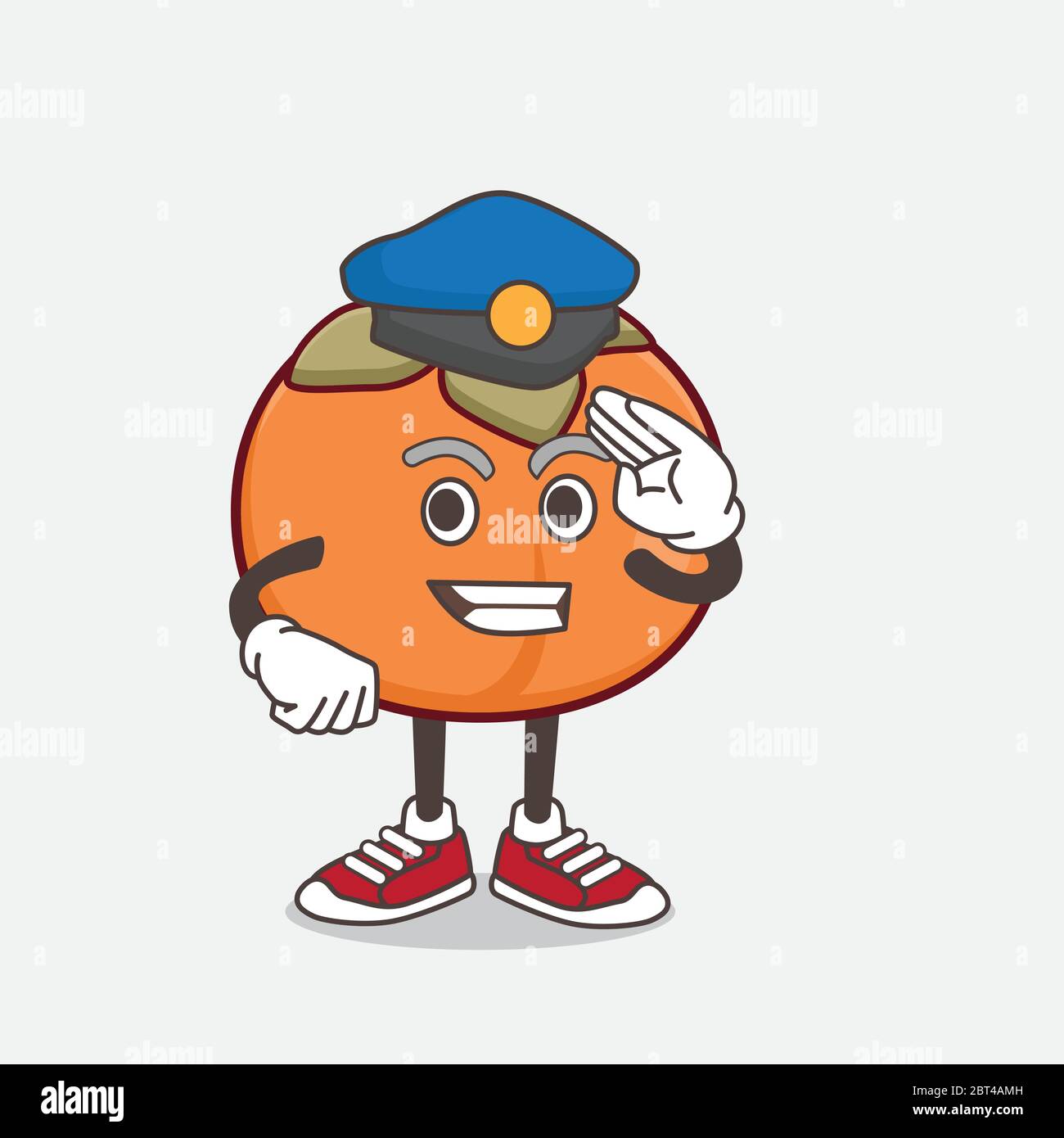 An illustration of Persimmon Fruit cartoon mascot character working as ...