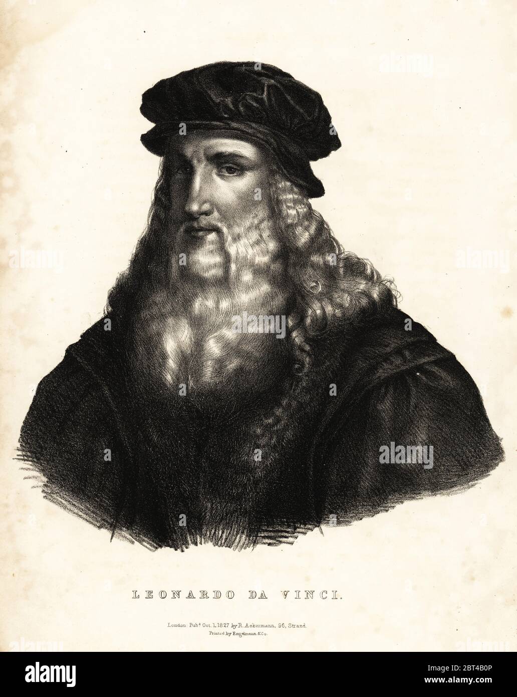 Leonardo da Vinci, Italian Renaissance artist, 1452-1519. Lithograph ...