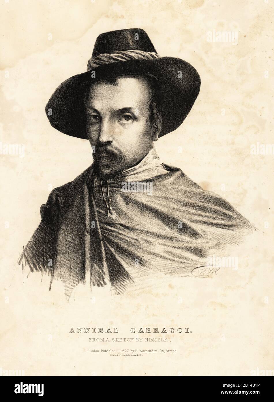 Annibale Carracci, Italian painter 1560-1609. From a self portrait ...