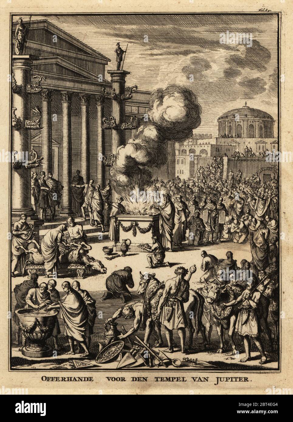 Sacrifice before the Temple of Jupiter Optimus Maximus in Rome. Roman ...