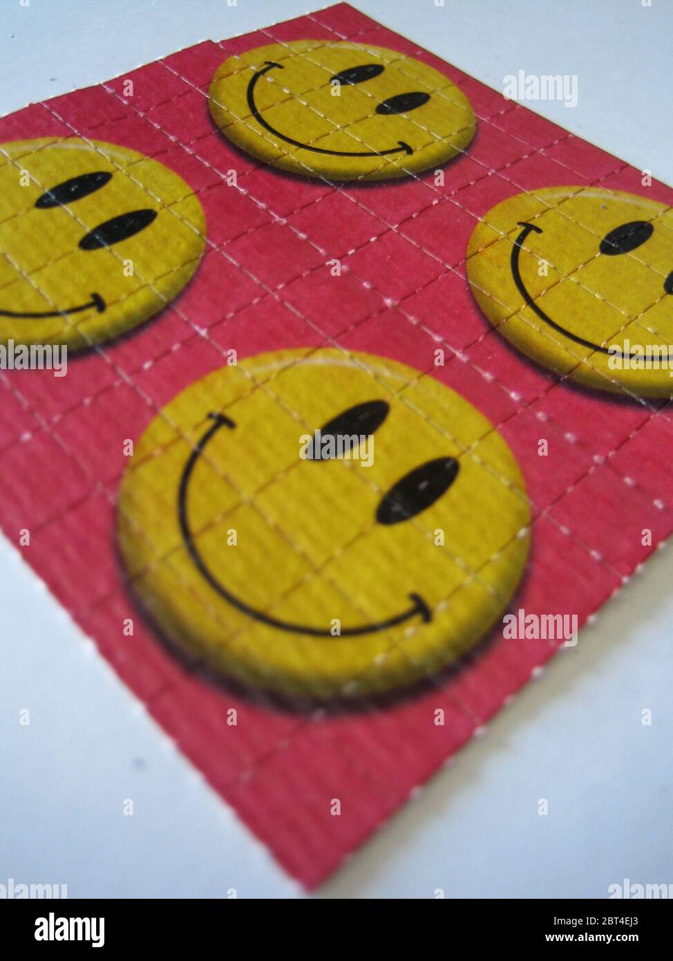 Lsd stick papers smile face retro psychedelic macro vintage background ...