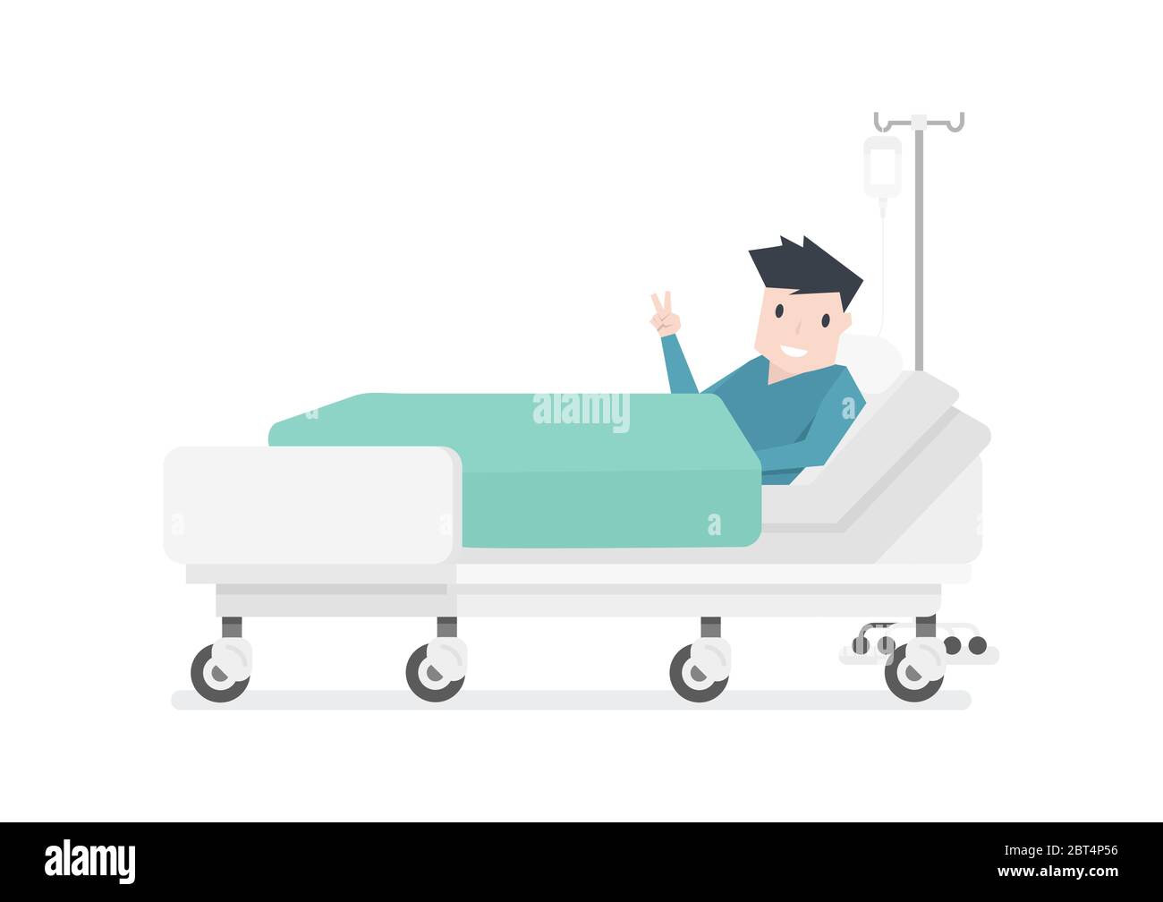 Patient In Hospital Bed Clipart