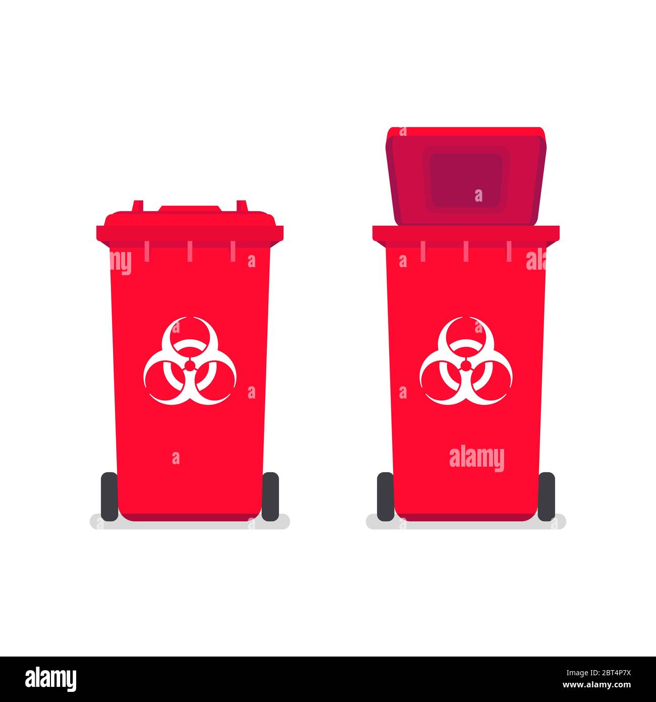Medical waste bin. Contaminated waste sign. Biohazard trash garbage bin ...