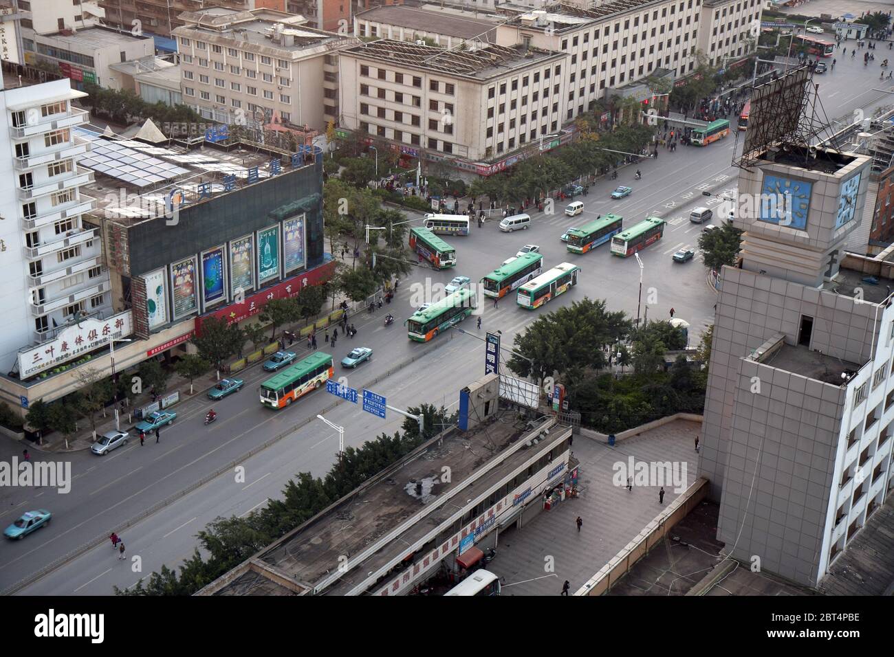 city, town, traffic, transportation, asia, china, buses, buildings ...