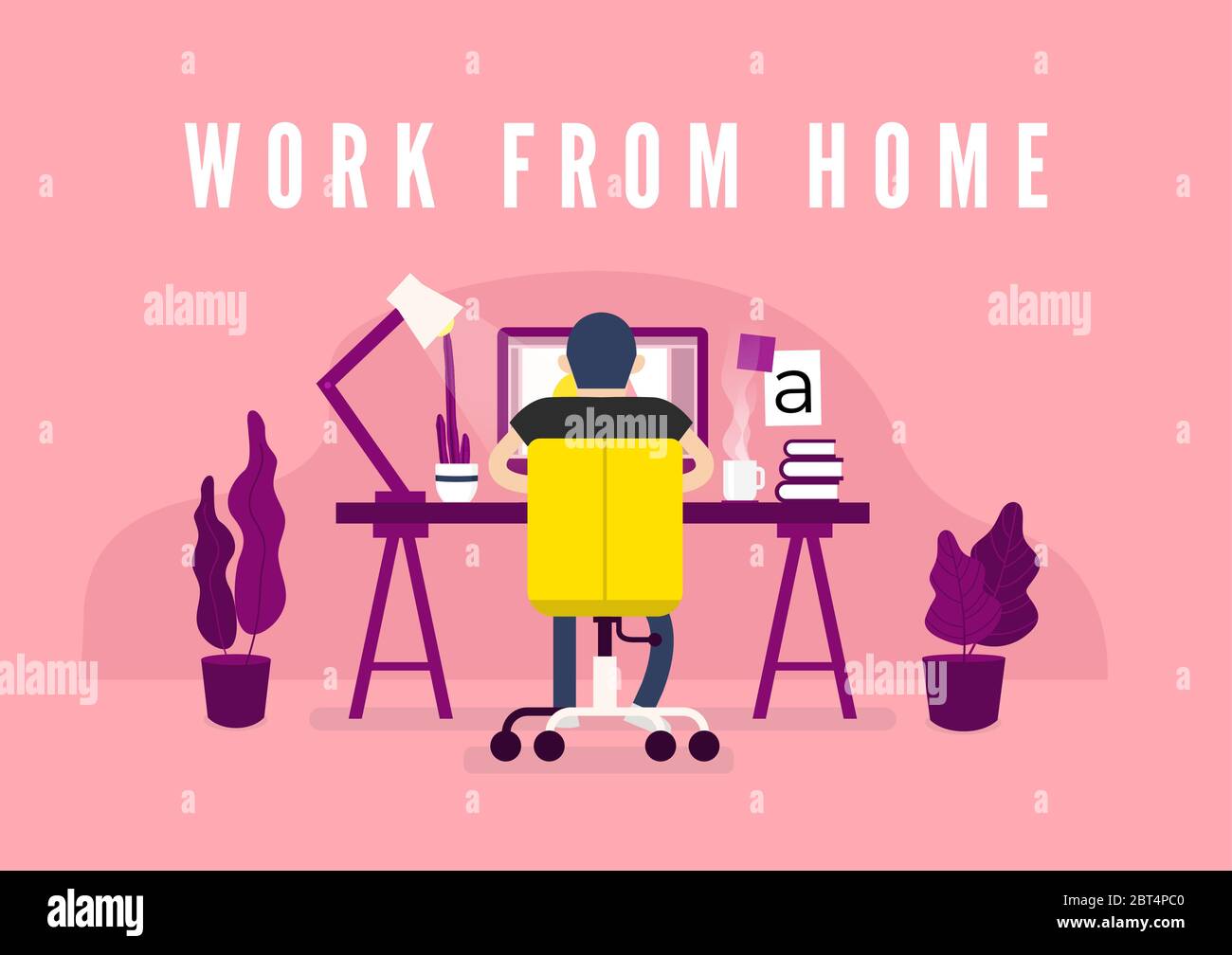 Work from home concept. Graphic design workspace. Designers sitting on ...