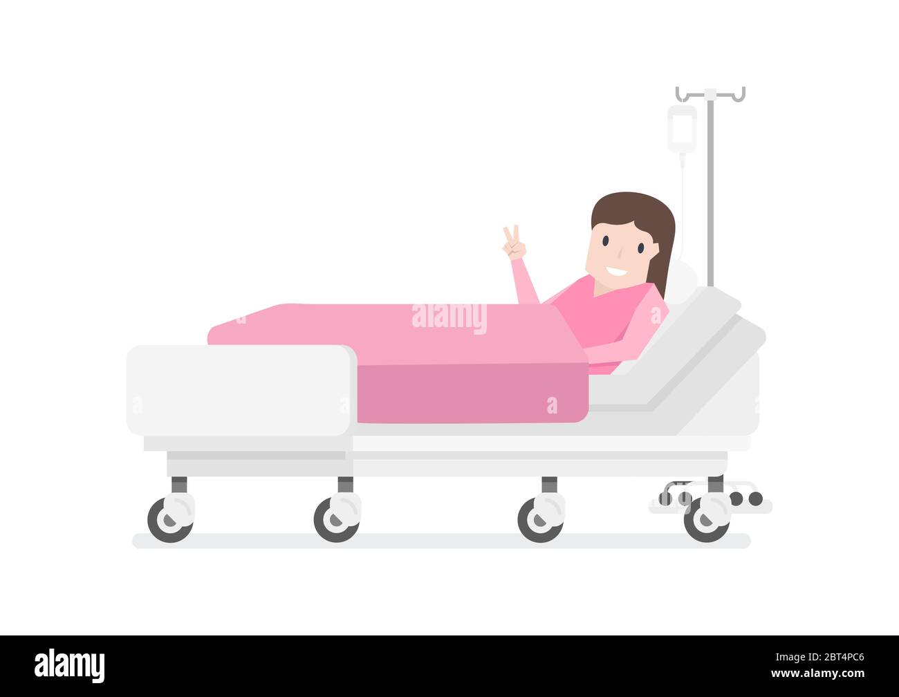 Girl In Hospital Bed Cartoon