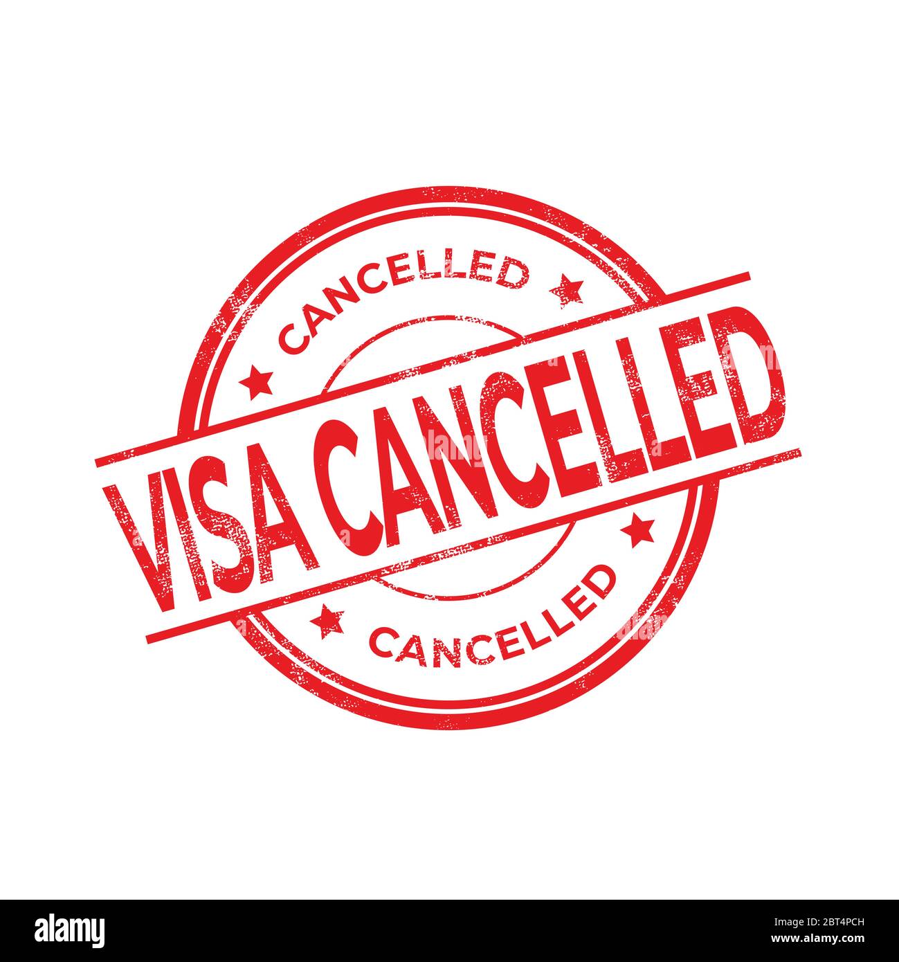 Visa cancelled red round grunge stamp on white background Stock Vector ...