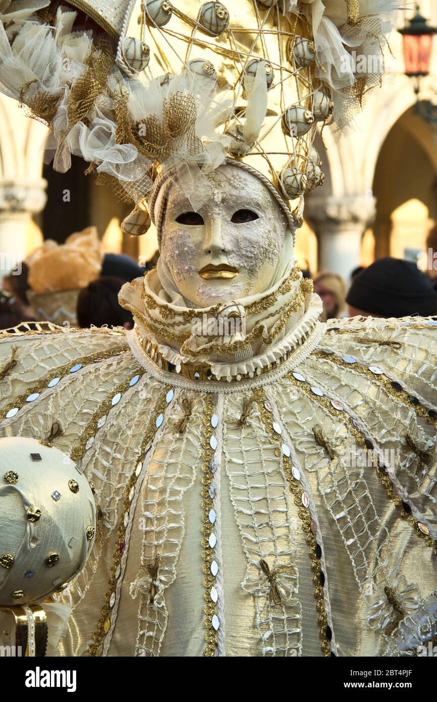 Costumed Reveler of the Carnival of Venice Stock Photo - Alamy