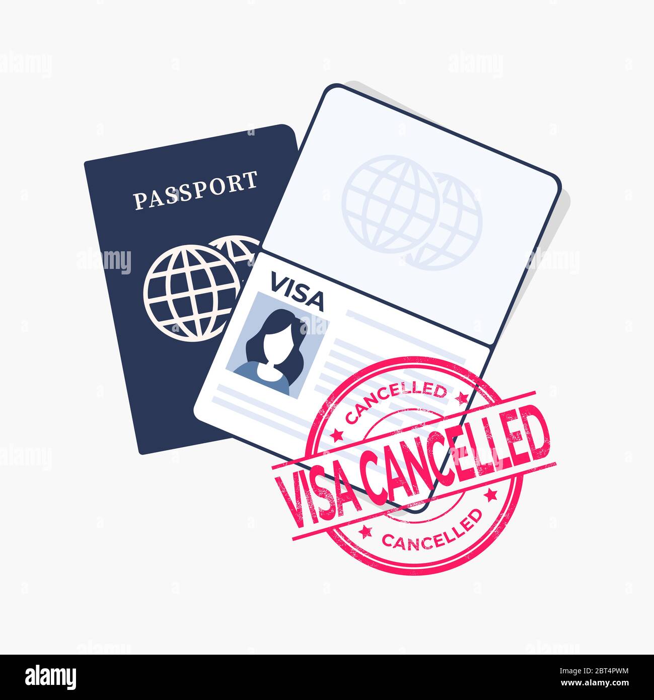Passport with red stamped, visa cancelled Stock Vector Image & Art - Alamy