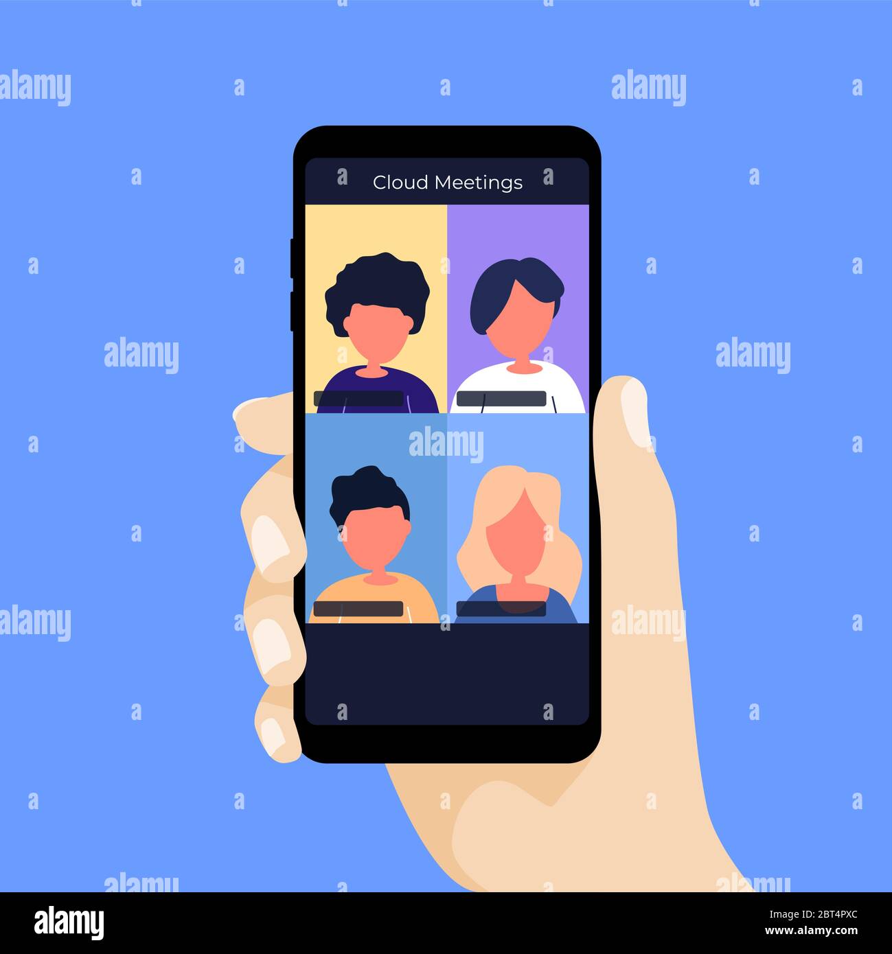 Office workers watching video conference Stock Vector Images - Alamy