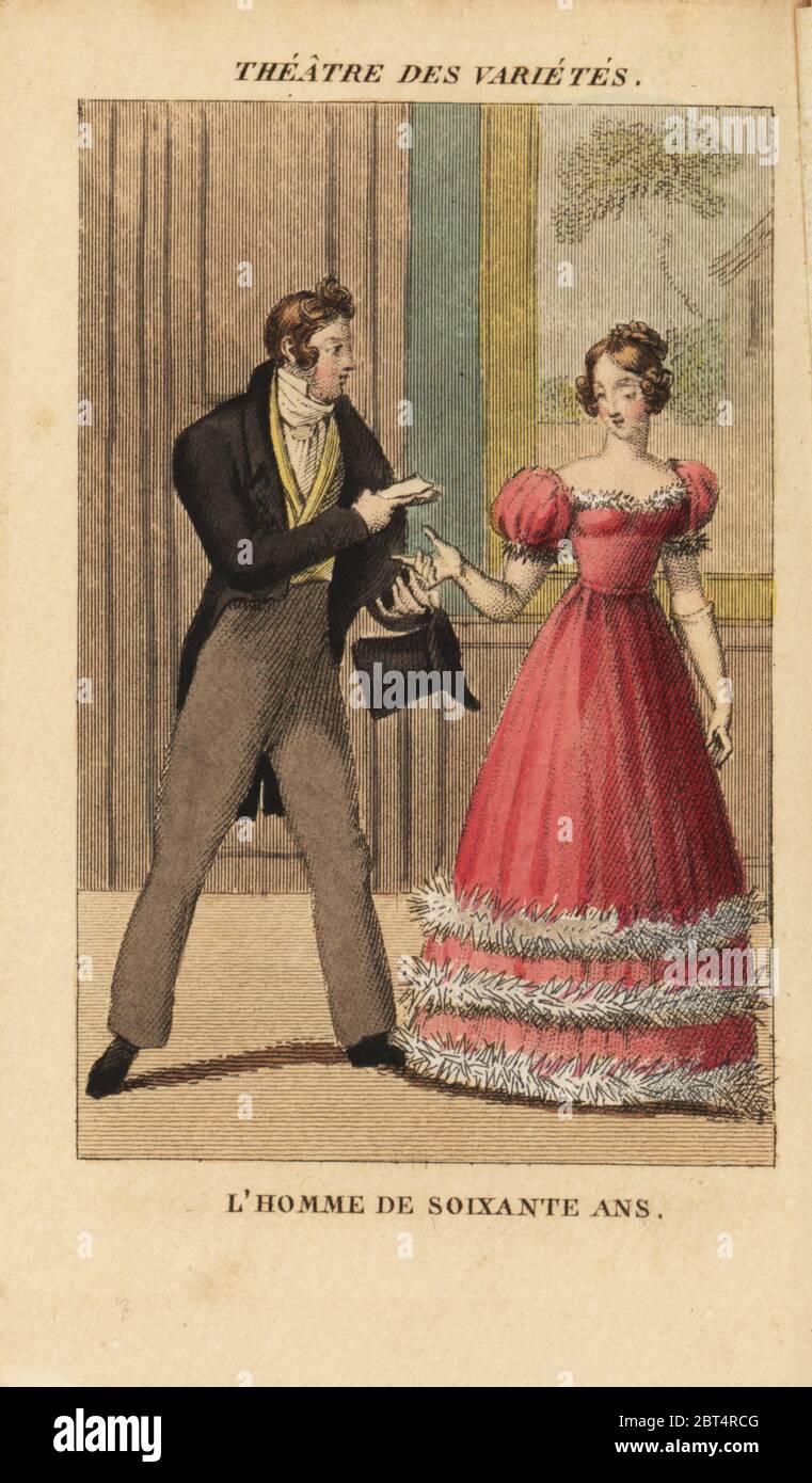 French actor Charles Potier and Mlle. Pauline in the comedy L'Homme de ...