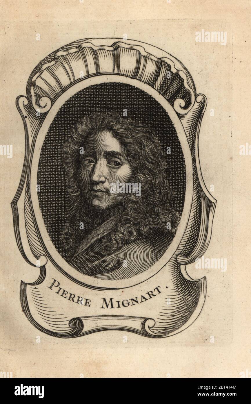 Portrait of Pierre Mignard, French painter 1612-1695. Copperplate ...